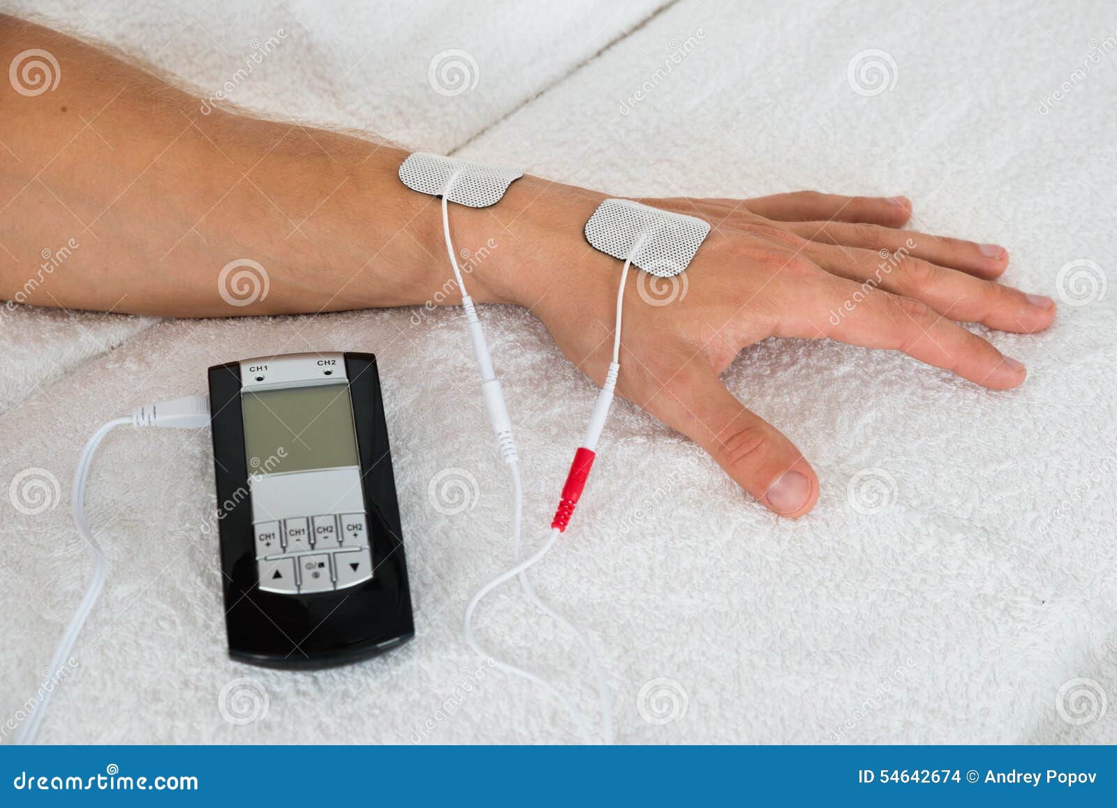 Person Hand with Electrodes Stock Photo - Image of physiotherapy ...