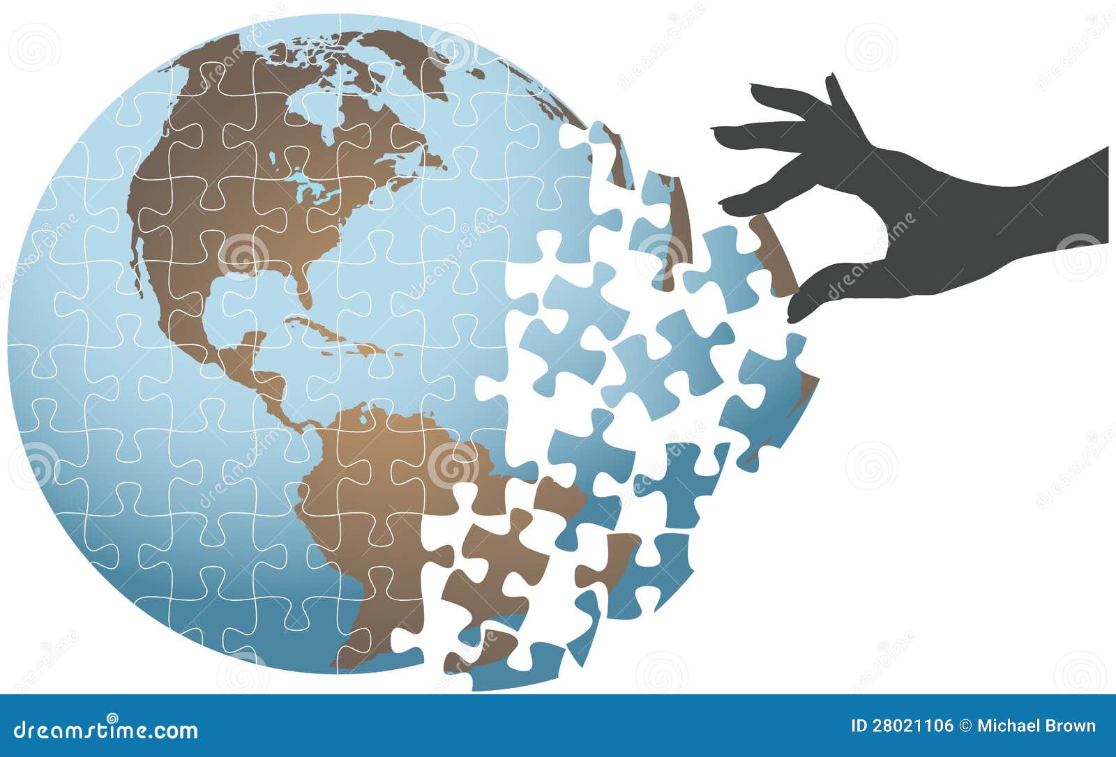 Global Puzzle Pieces And World Transformation. Representation Of The ...