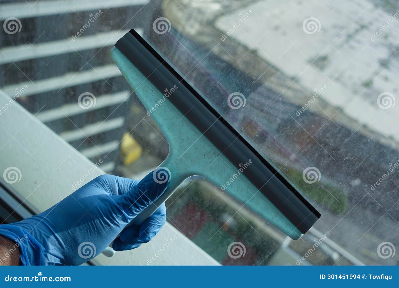 Person Hand in Gloves Cleaning Window Glass Stock Photo - Image of ...