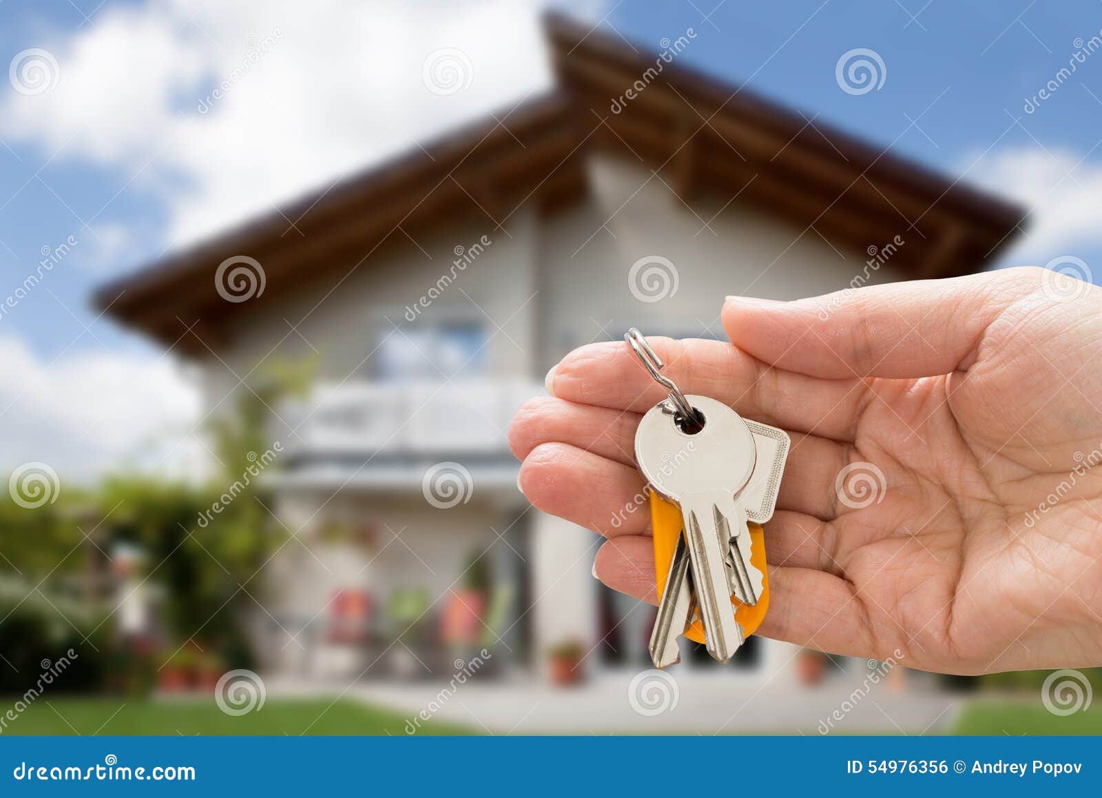 Person Hand Holding House Key Stock Photo - Image of apartment, focus ...