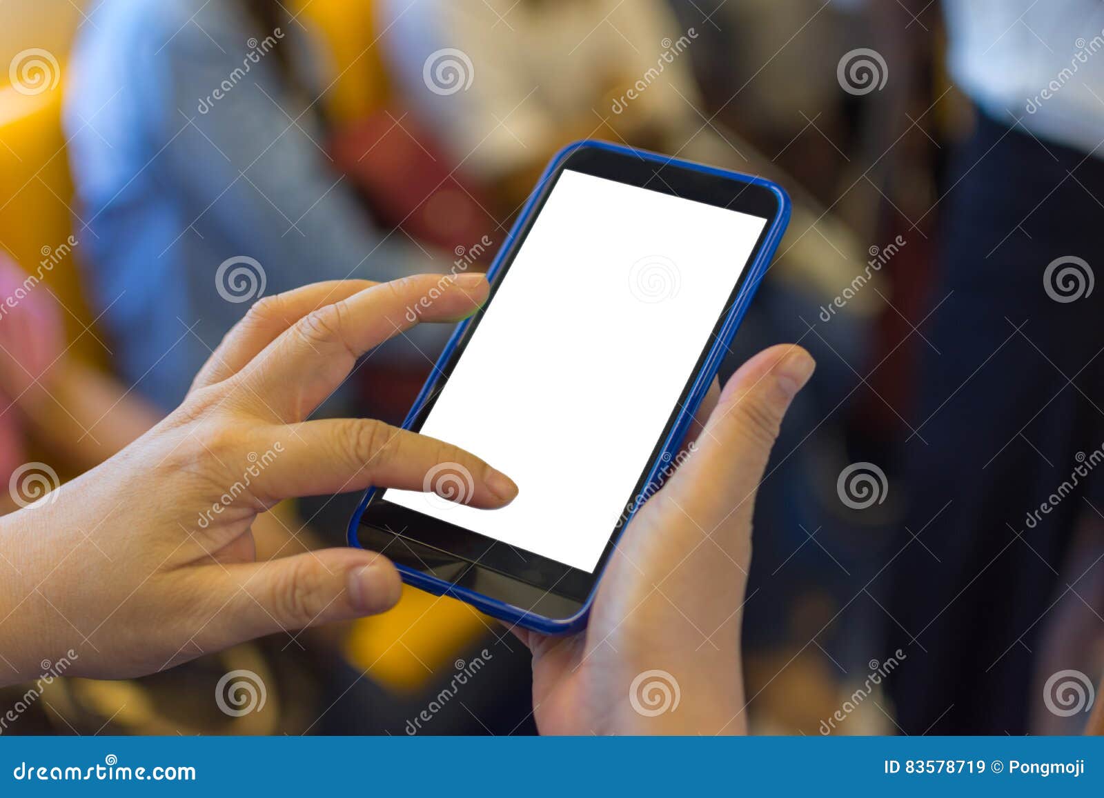 Person Hand Holding Smartphone Stock Image - Image of android ...