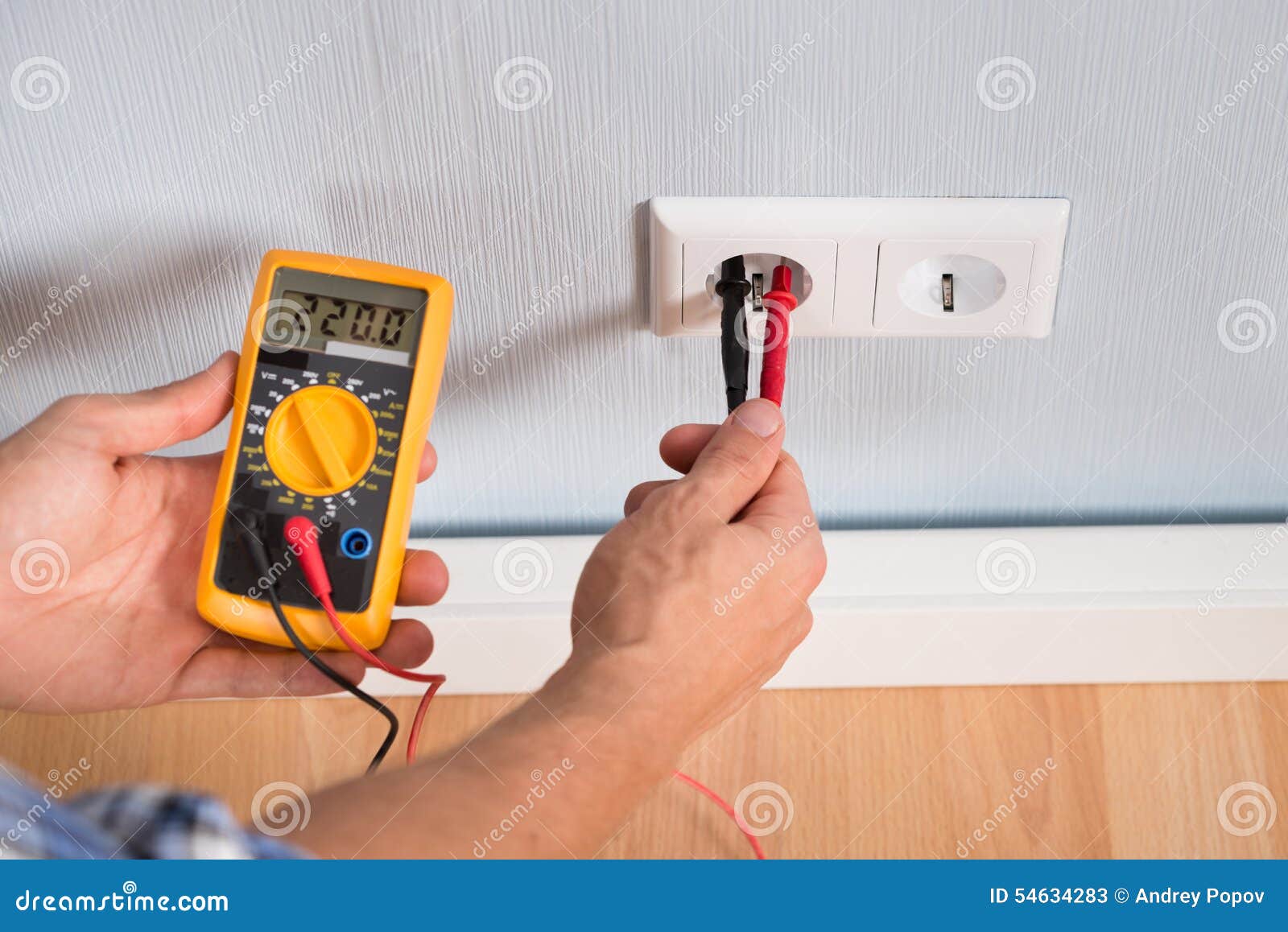 Person Hand Metering Socket Voltage Stock Image - Image of hand, person ...