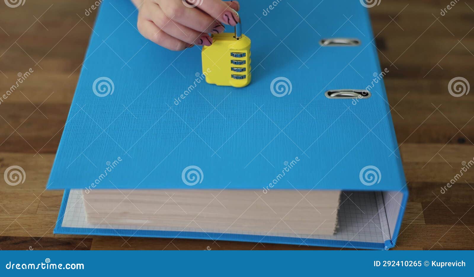 Person Hand Put Code Padlock on Folder with Paperwork Stock Video ...