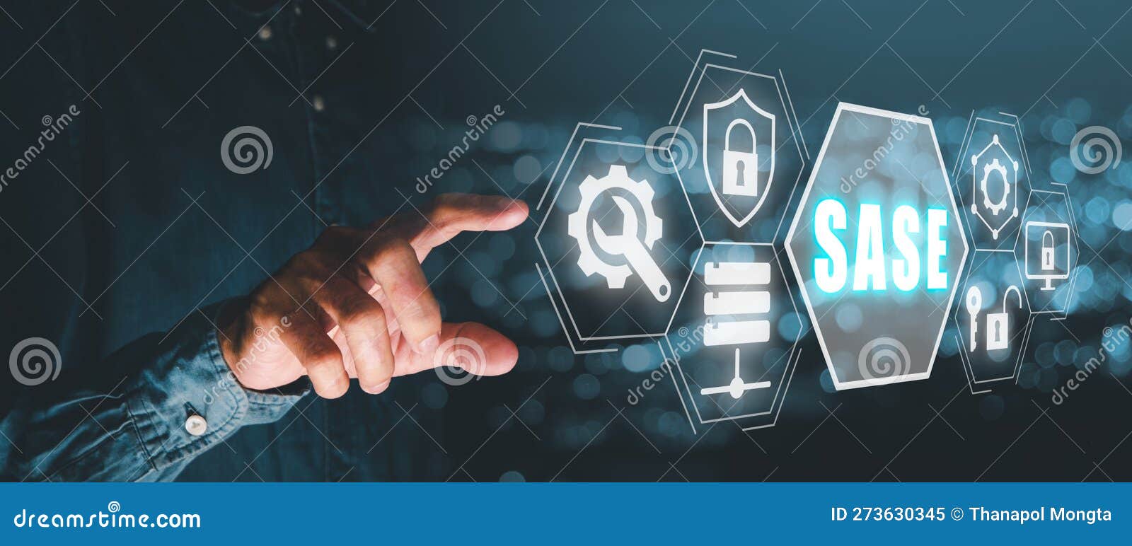 Person Hand Touching Secure Access Service Edge Icon on Virtual Screen ...