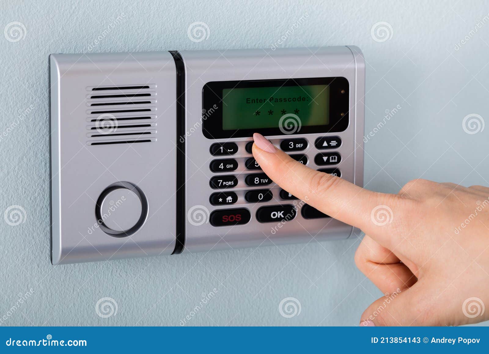 Person Hand Using Home Security Alarm Stock Image - Image of alarm ...