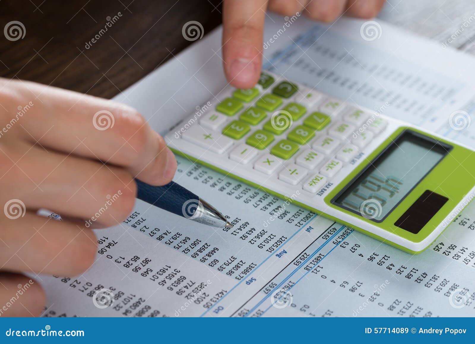 Person Hands Analyzing Accounting Document Stock Image - Image of ...