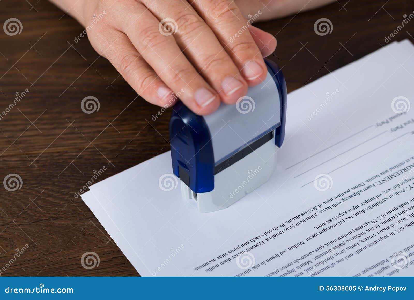 Person Hands Stamping Document Stock Image - Image of indoors, document ...