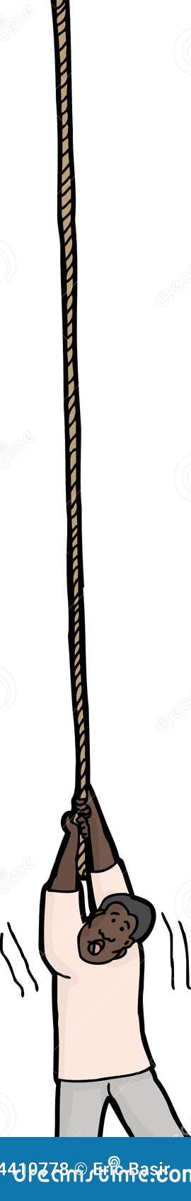 Person Hanging from Rope vector illustratie. Illustration of ...