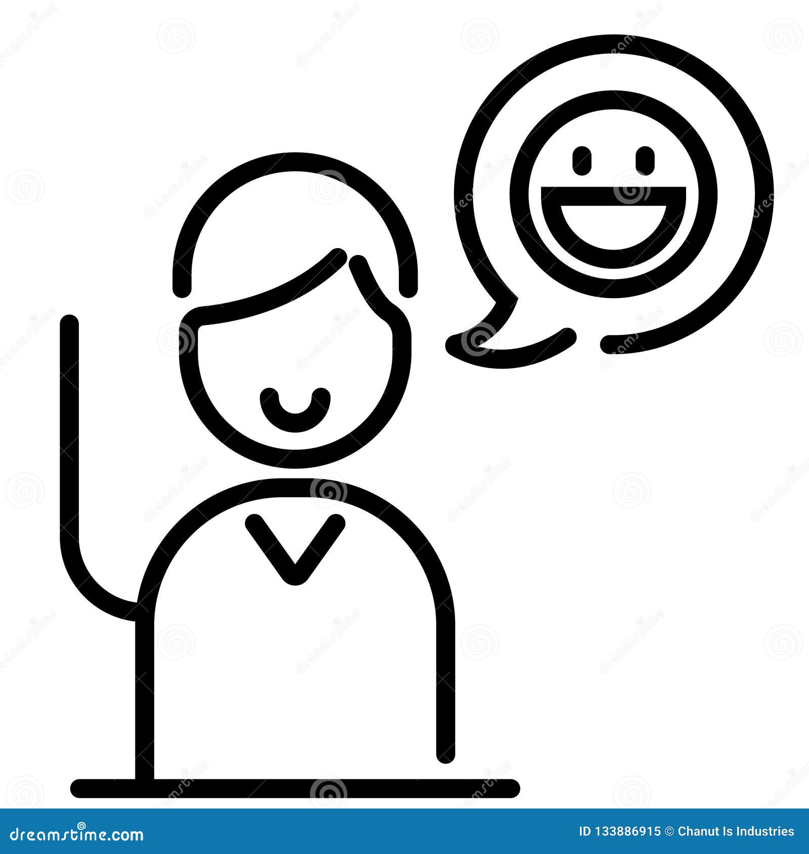 Optimistic Line Illustration Stock Vector - Illustration of emotion ...