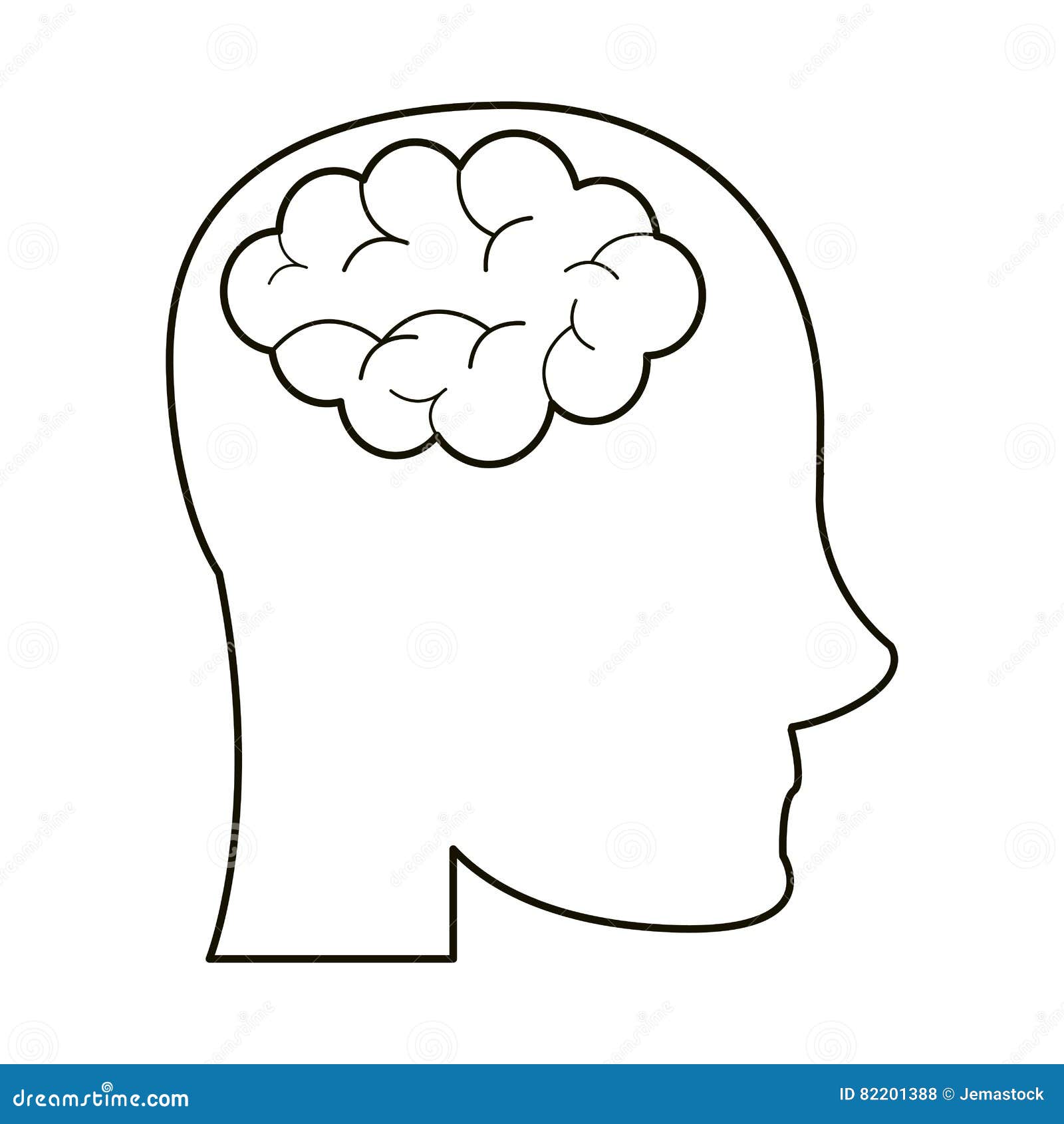 Person Head Brain Think Outline Stock Vector - Illustration of creative ...