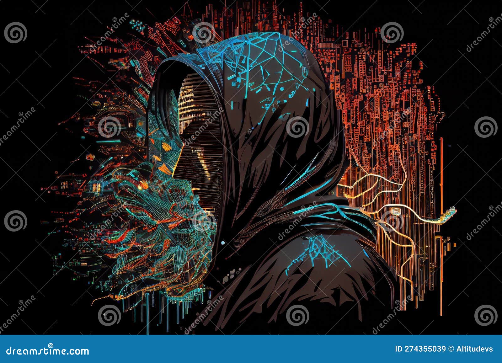 Person, Hiding from Police, Hacking into Government Database Stock ...