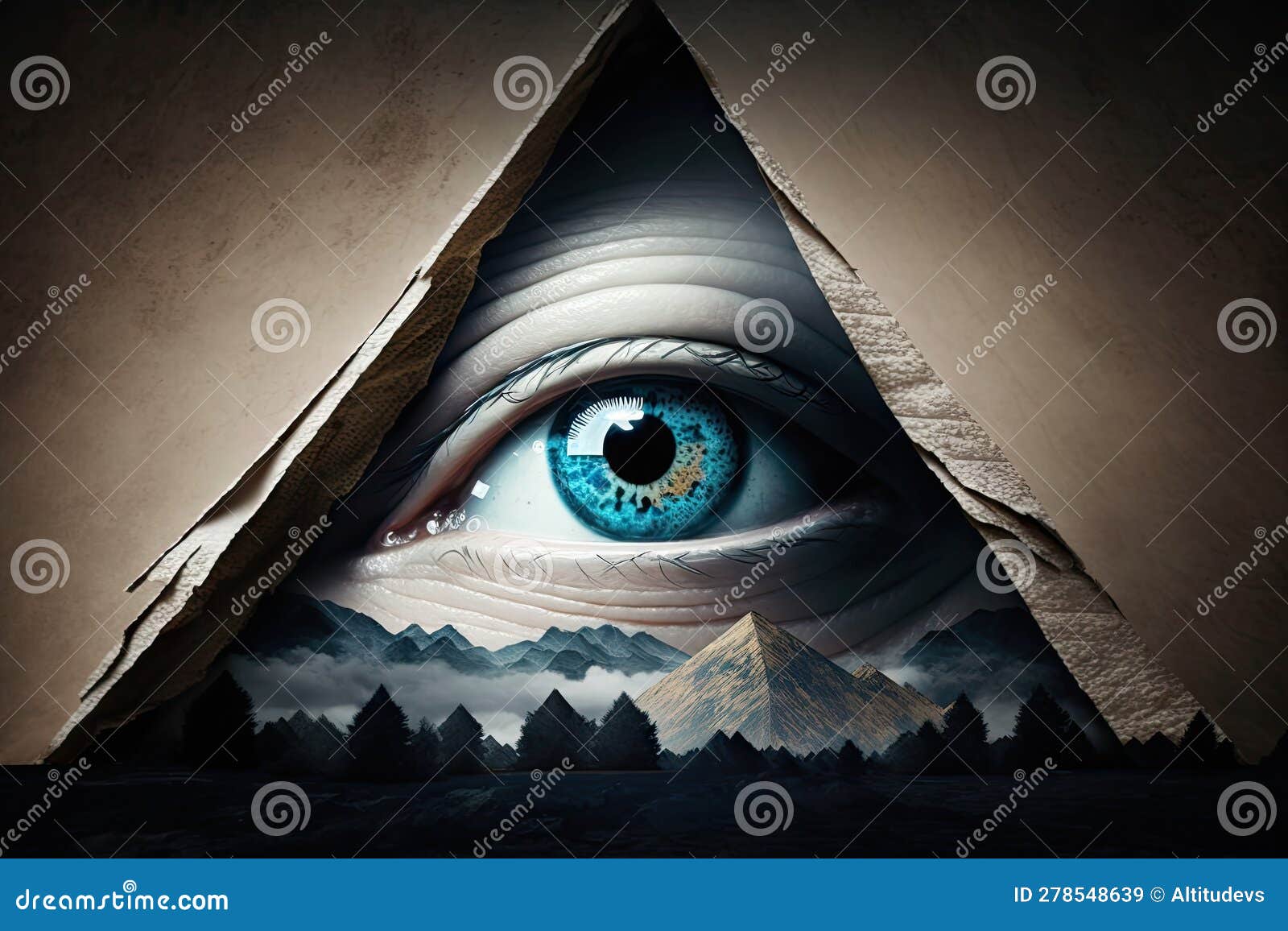 Person, Hiding from Someone or Something Nefarious, with All-seeing Eye ...