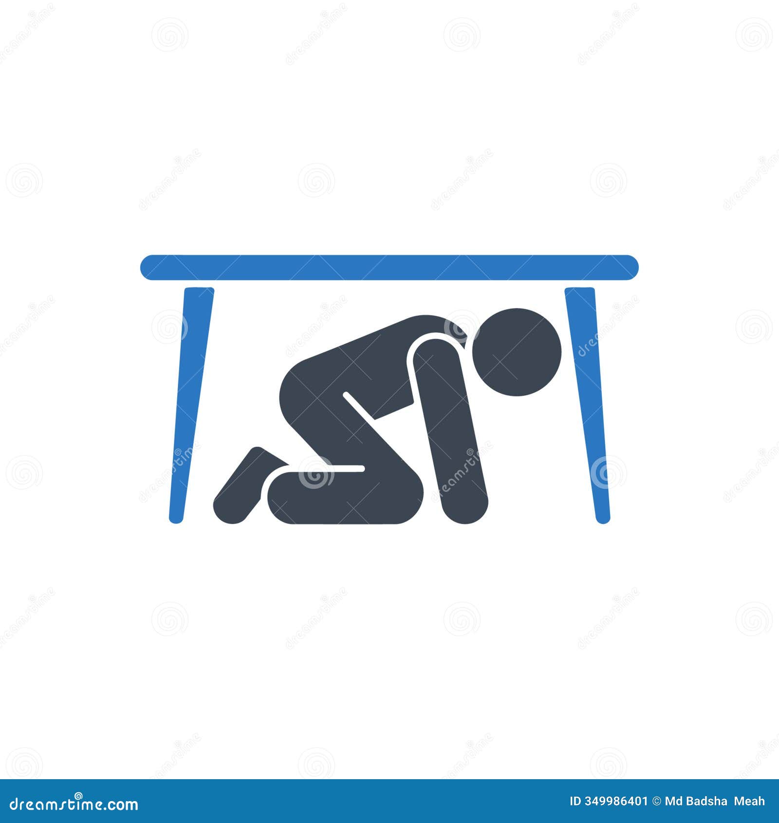 Person Hiding Under Table Icon Stock Vector - Illustration of crouching ...