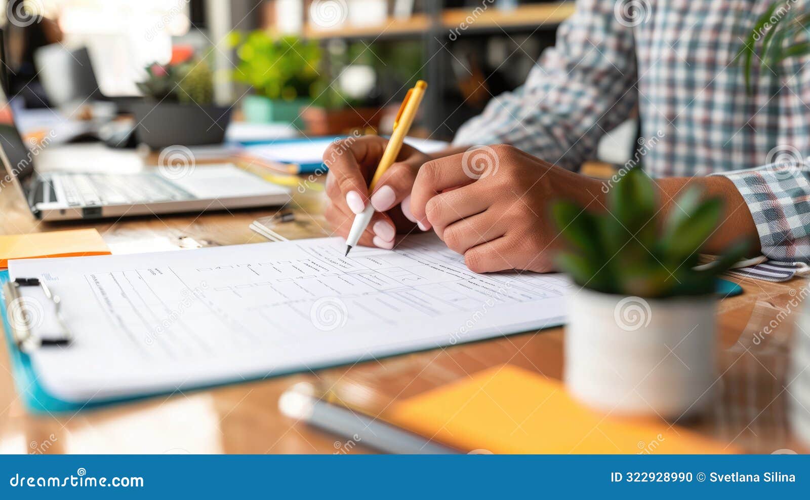 Person Highlighting Sections of a Printed Questionnaire Quality Check ...