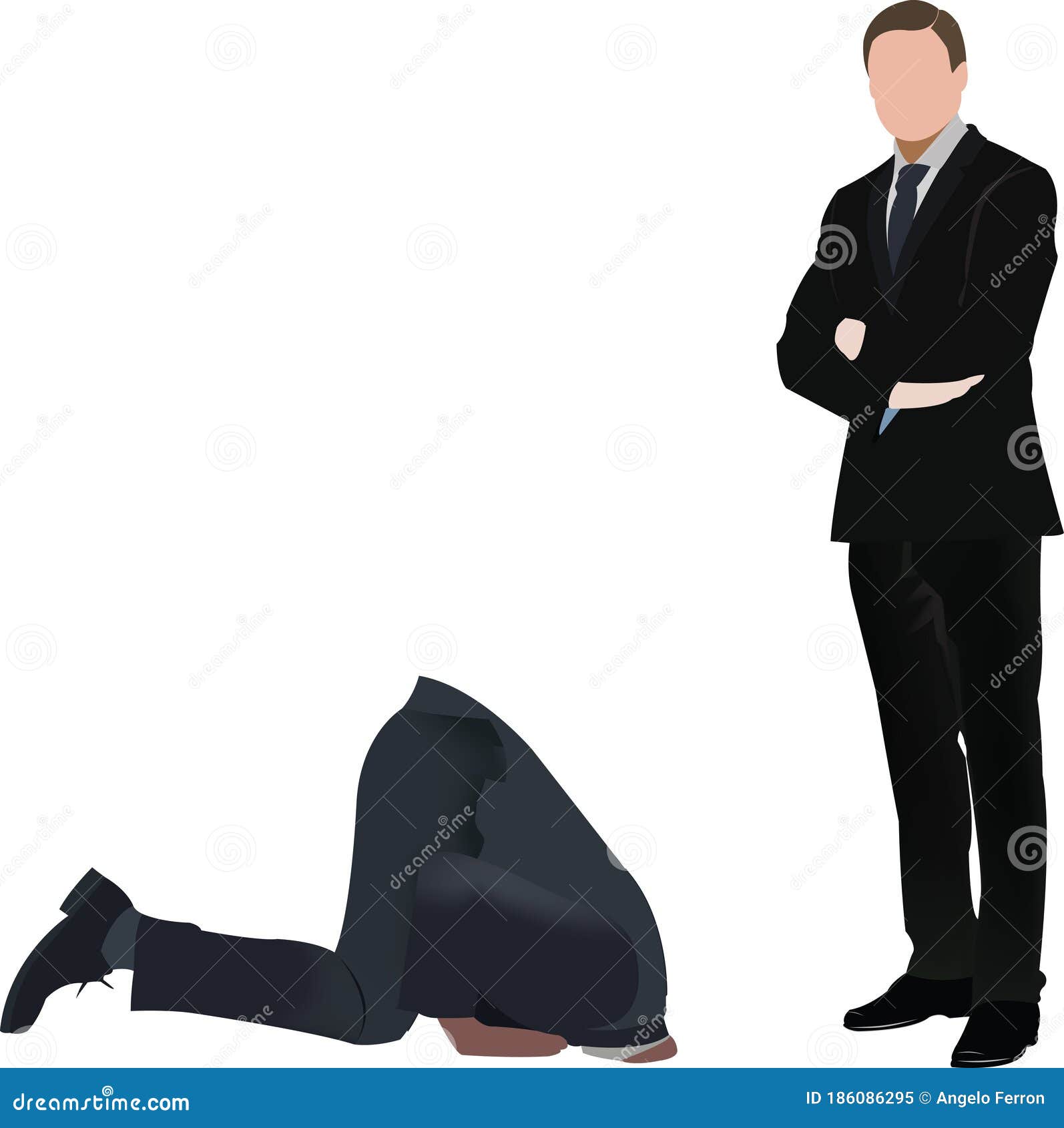 Man Hides Head In Sand Like Ostrich From Proverb, For Concept Of Denial ...