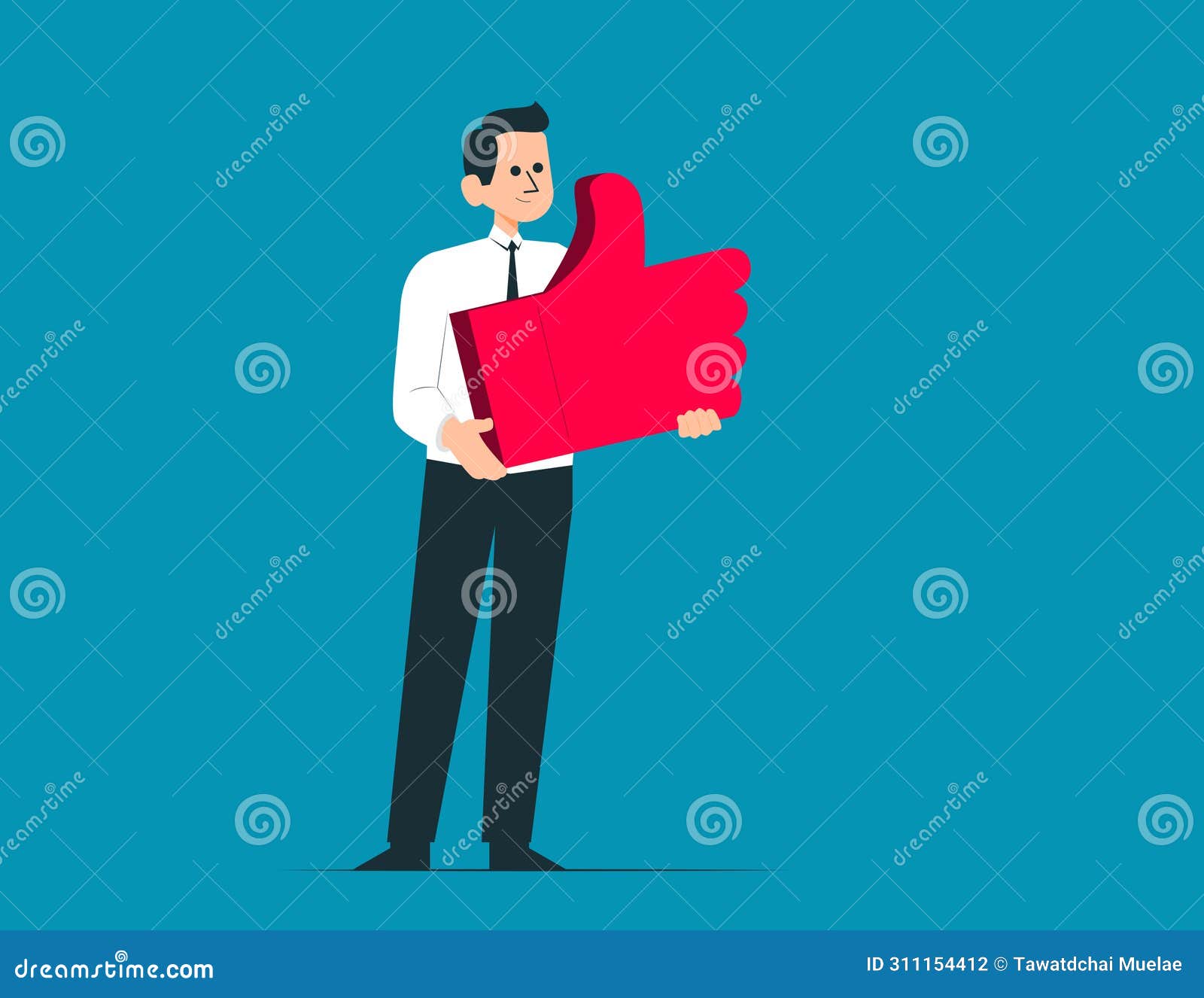 Person Hold Big Thumb Up. Symbol Vector Concept Stock Vector ...