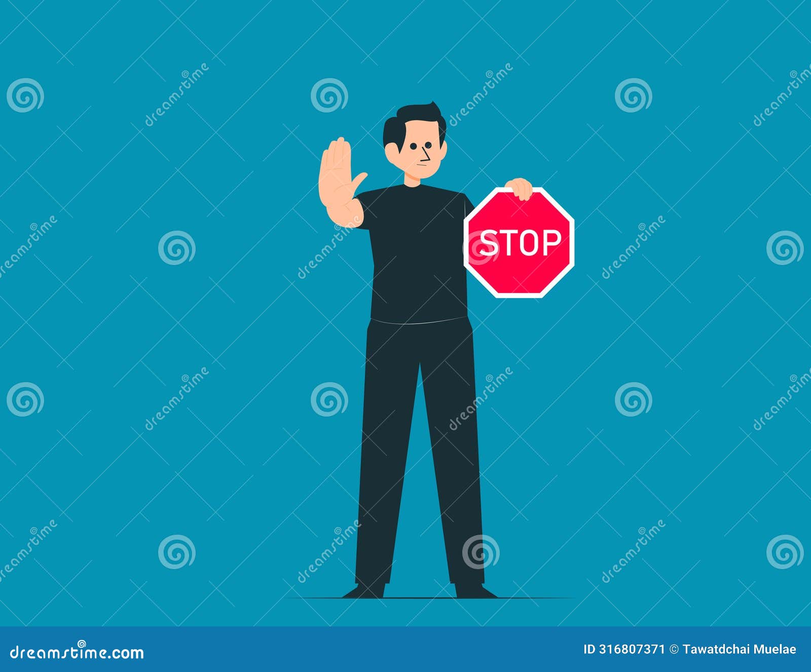 Person Hold Do Not Enter Sign. Stop Vector Concept Stock Vector ...