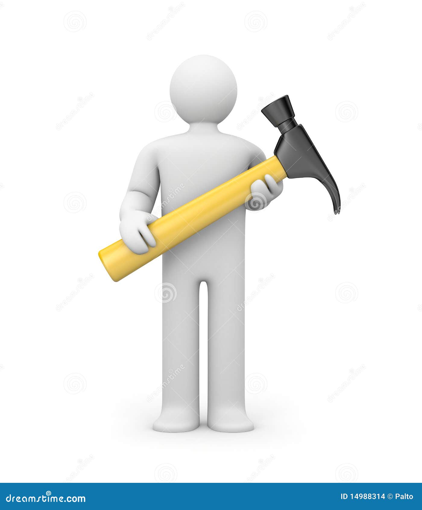 Person hold hammer stock illustration. Illustration of background ...