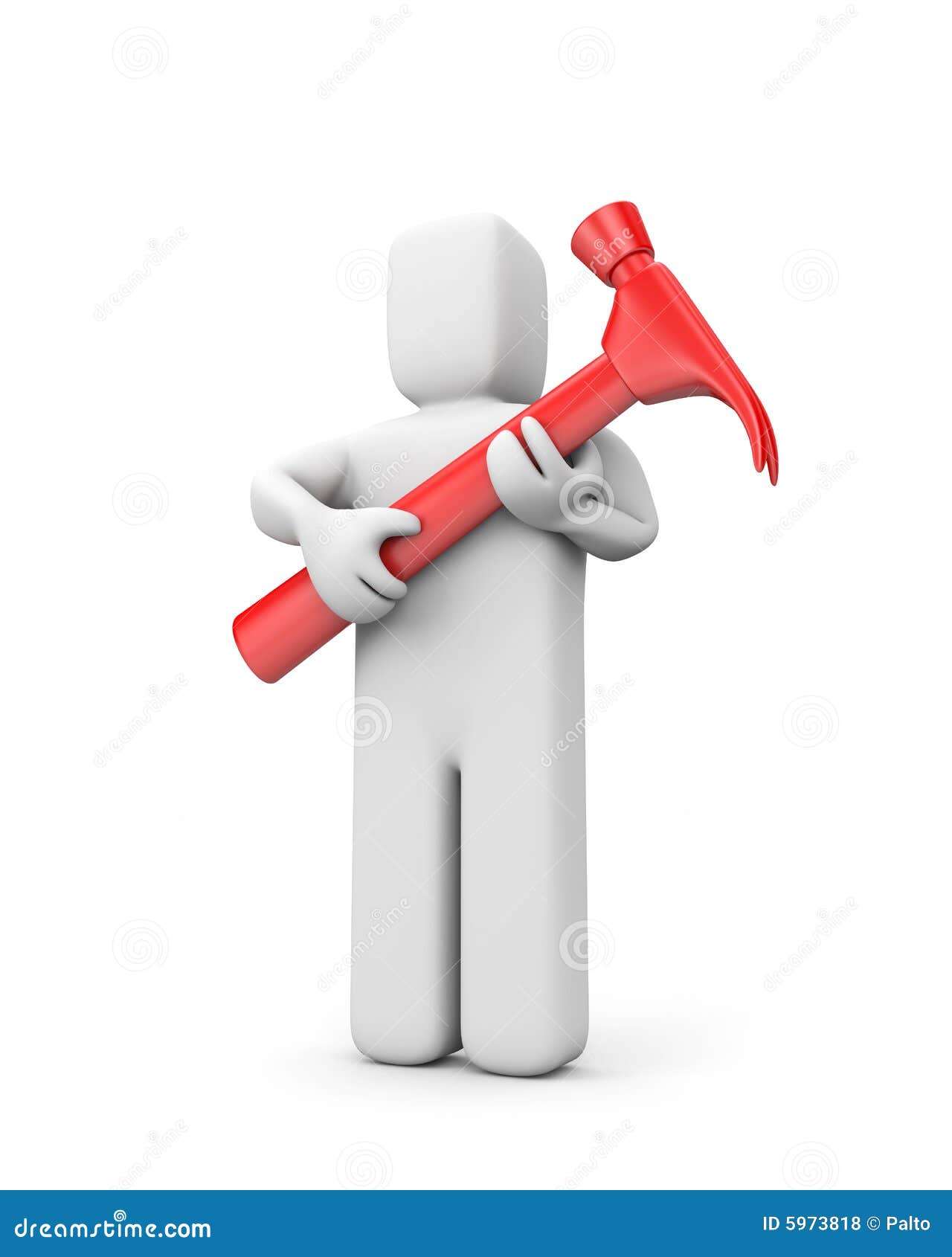 Person hold hammer stock illustration. Illustration of professiona ...
