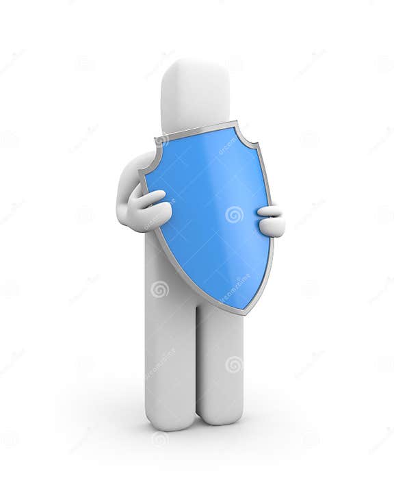 Person hold shield stock illustration. Illustration of graphic - 13399904