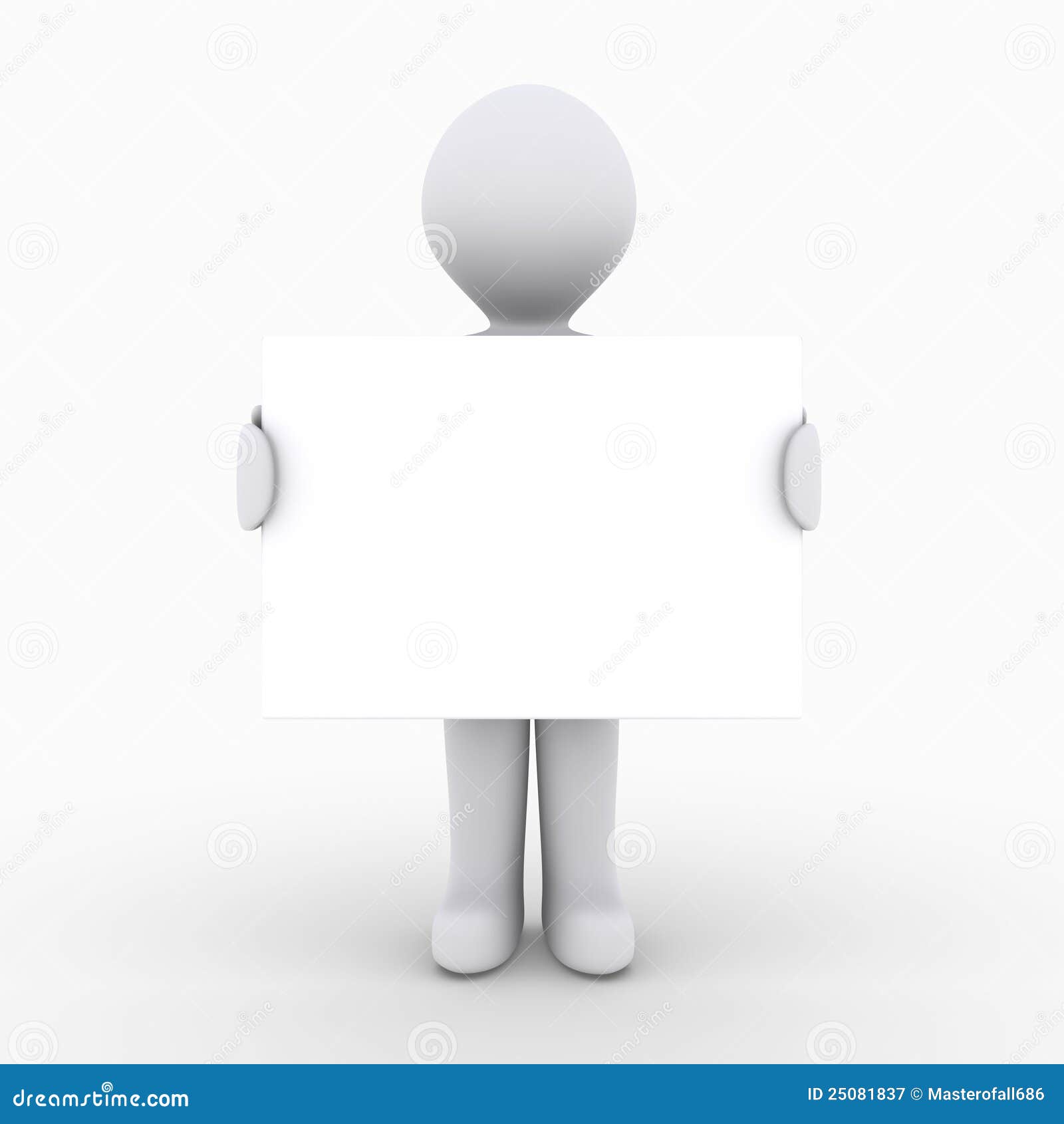 Person holding blank sign stock illustration. Illustration of showing ...