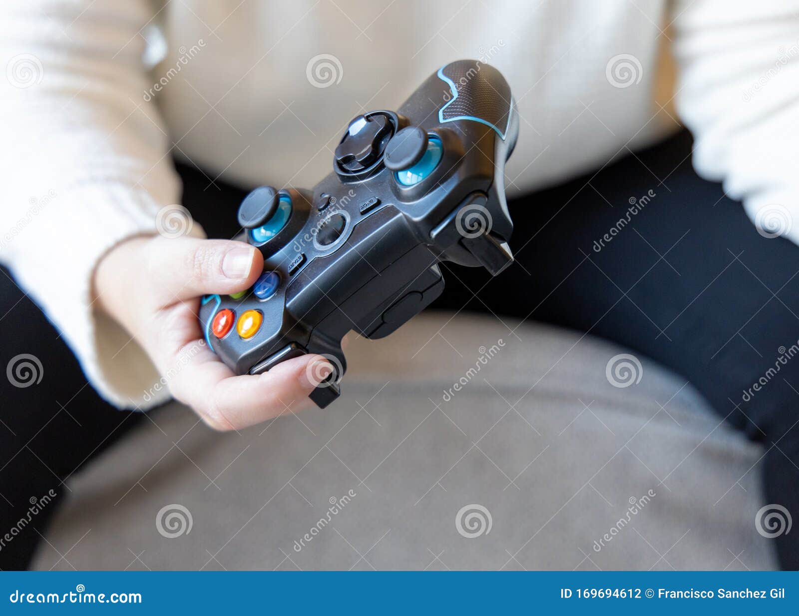 A Person Holding Game Controller Playing Video Games Stock Photo ...