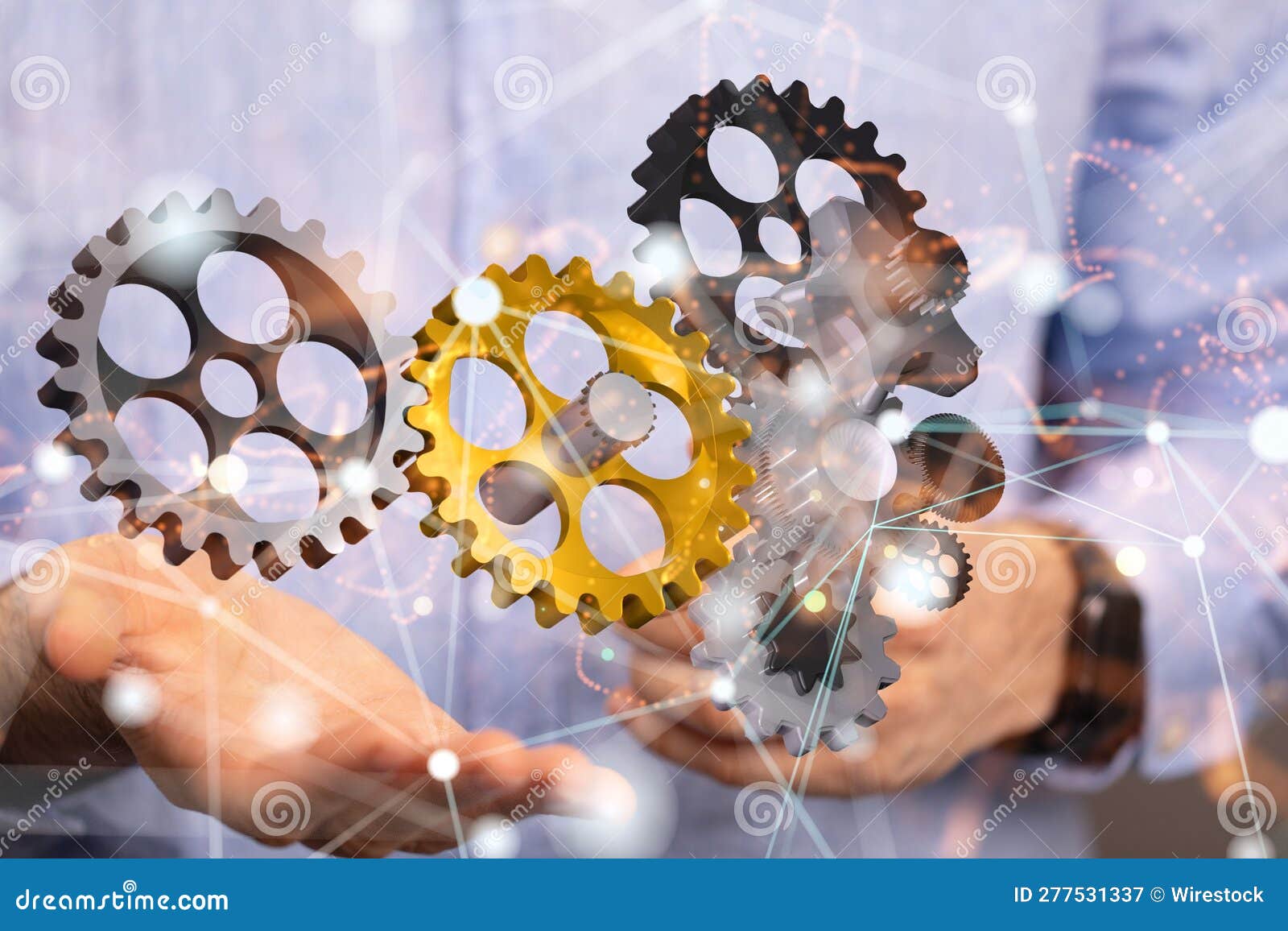 Person Holding Gear Wheels in the Palm of Their Hands Stock Image ...