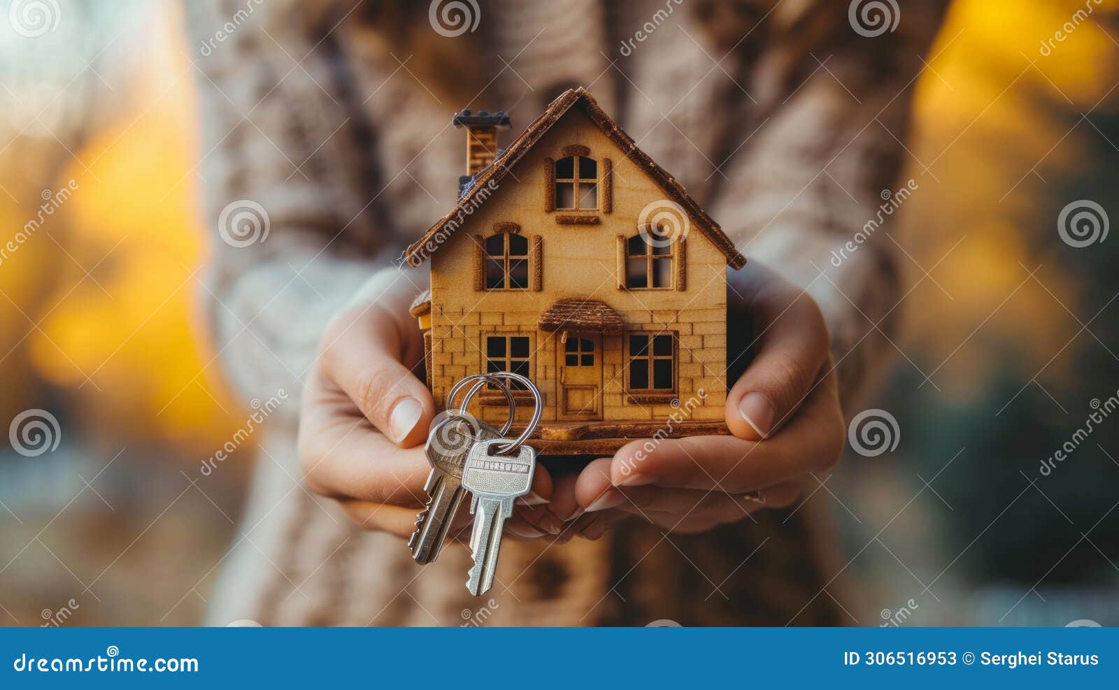 A Person Holding a House with Keys in Their Hands, AI Stock Image ...