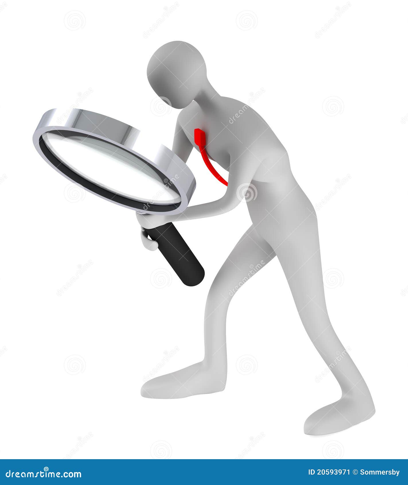 Person Holding a Magnifier Looking for Something Stock Illustration ...