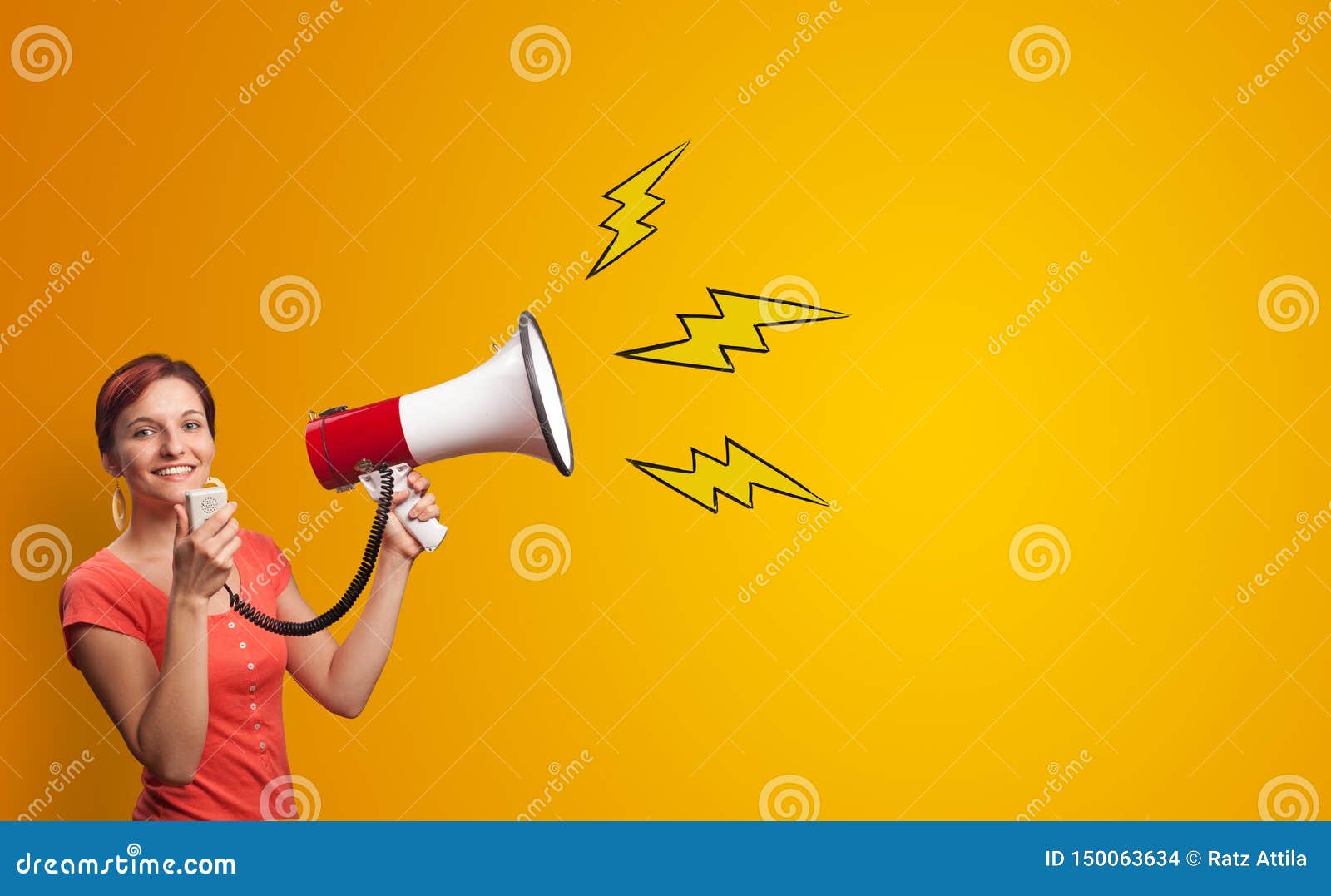 Person holding megaphone stock photo. Image of holding - 150063634