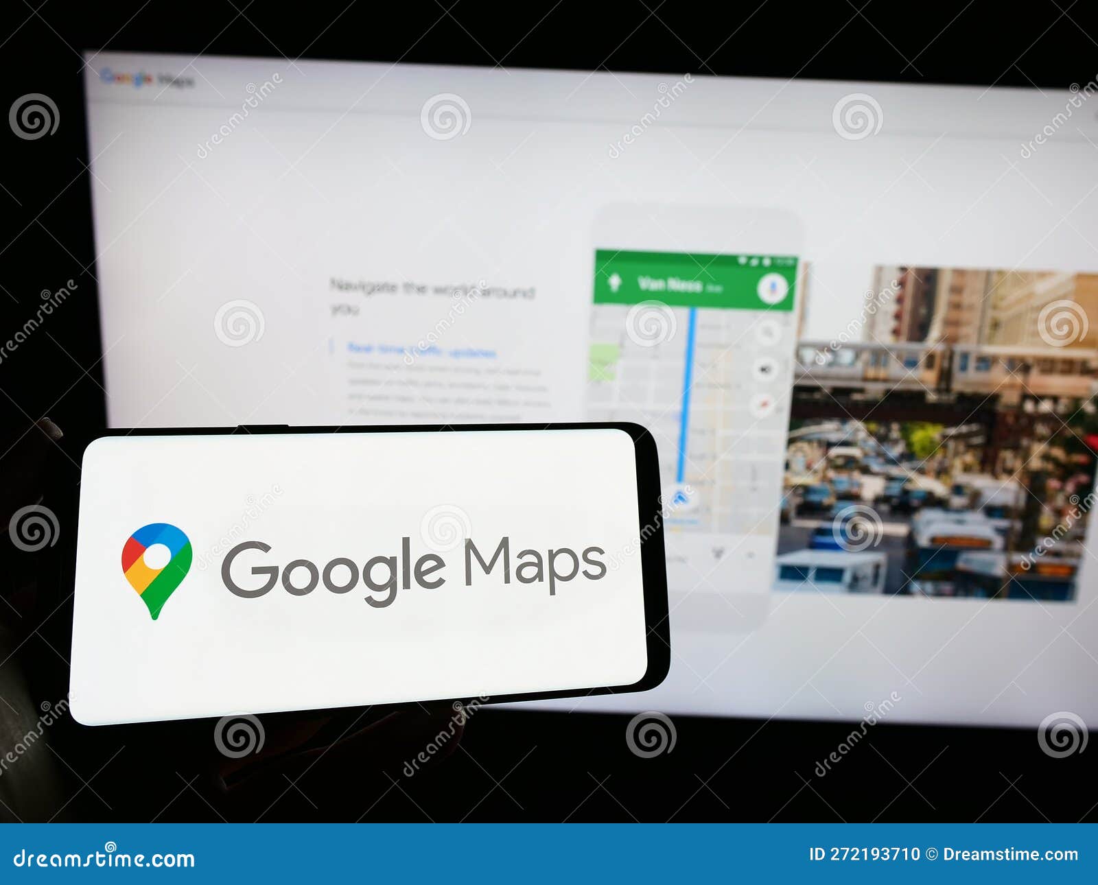 Person Holding Mobile Phone with Logo of Web Mapping Platform Google ...
