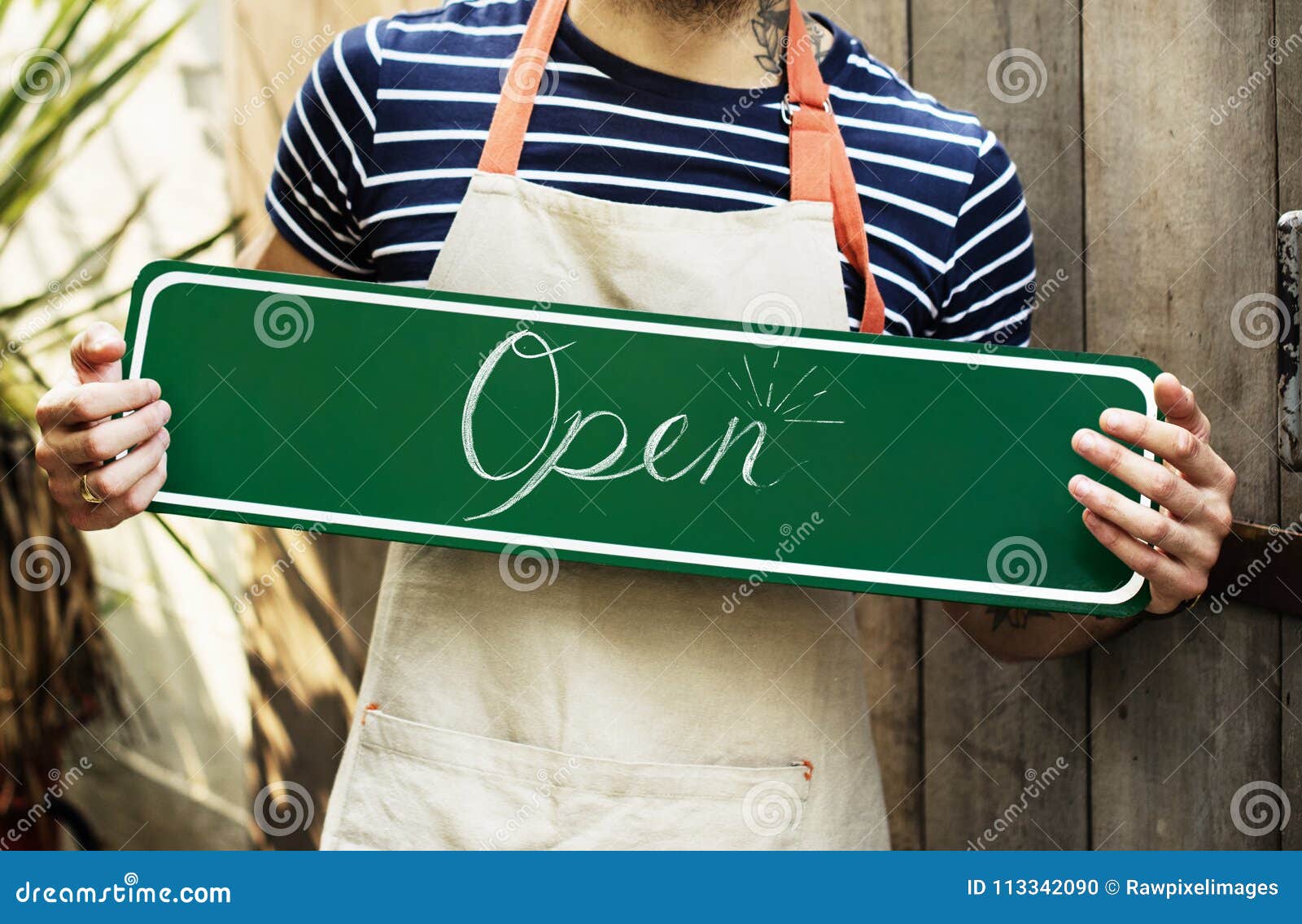 A Person Holding an `open` Sign Stock Photo - Image of shop, small ...