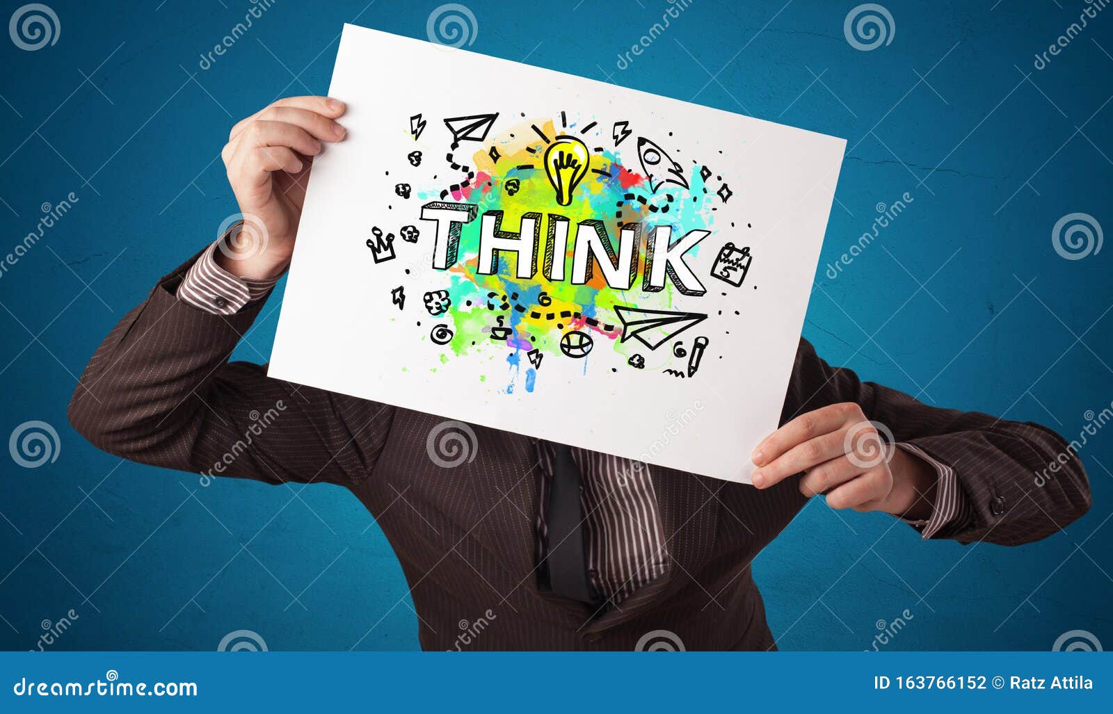 Person Holding Paper with Design Thinking Concept Stock Photo - Image ...