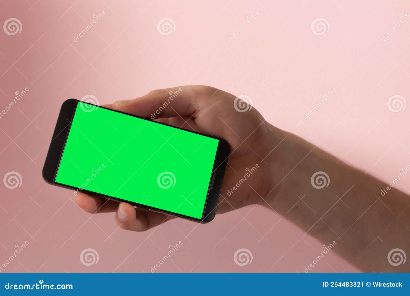 Person Holding a Phone with a Green Screen Stock Image - Image of ...