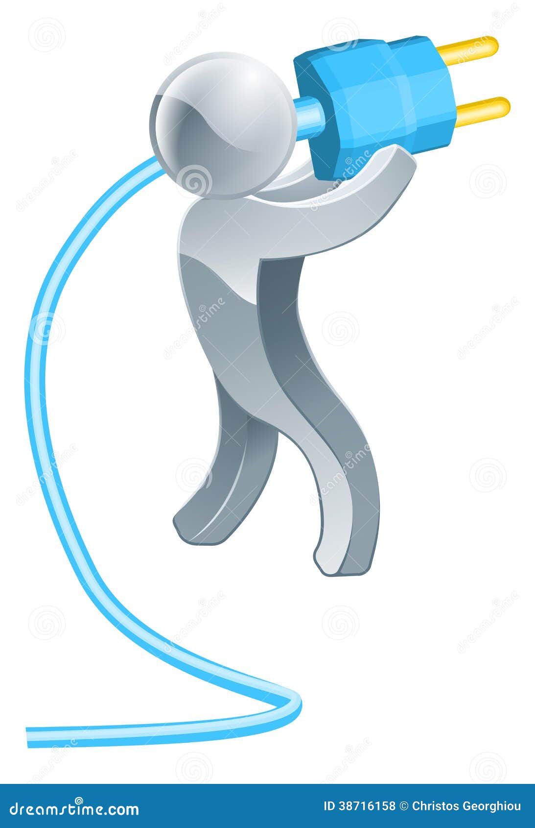 Person holding plug stock vector. Illustration of connection - 38716158