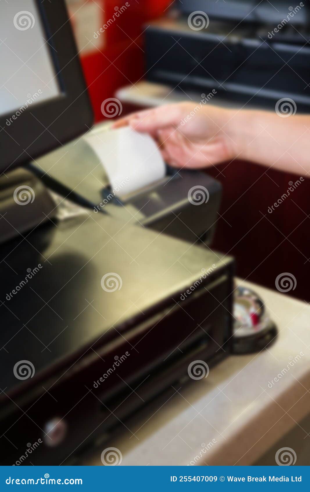 Person Holding Receipt Generated from Cash Register Stock Image - Image ...
