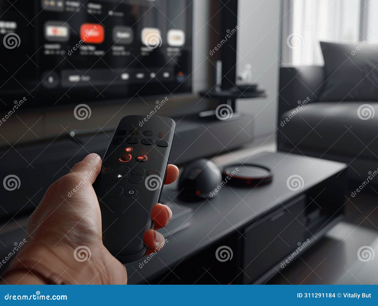 Person with Remote Control Watching TV Stock Illustration ...