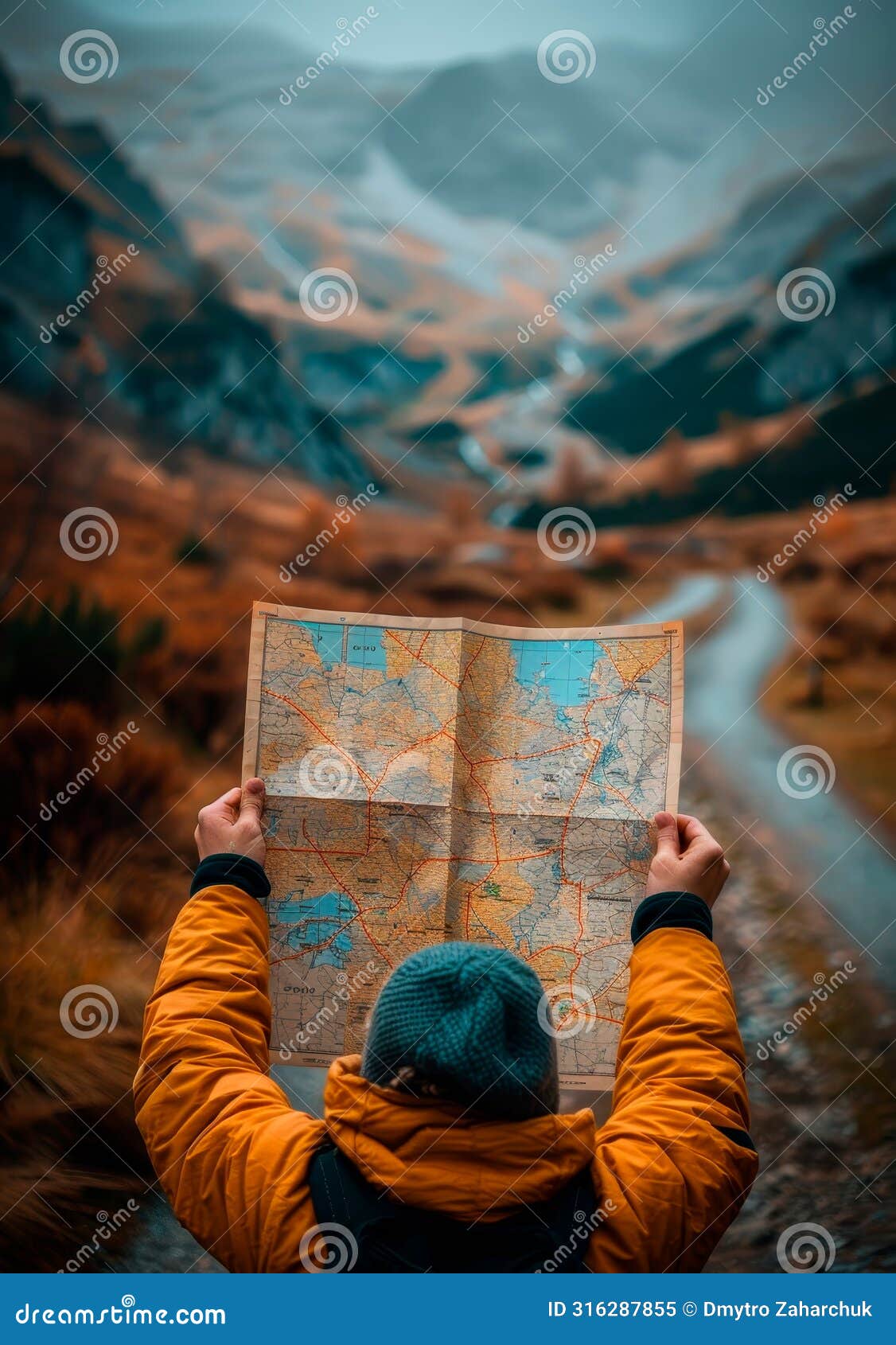 A Person Holding a Roadmap, Representing Planning and Direction. Stock ...