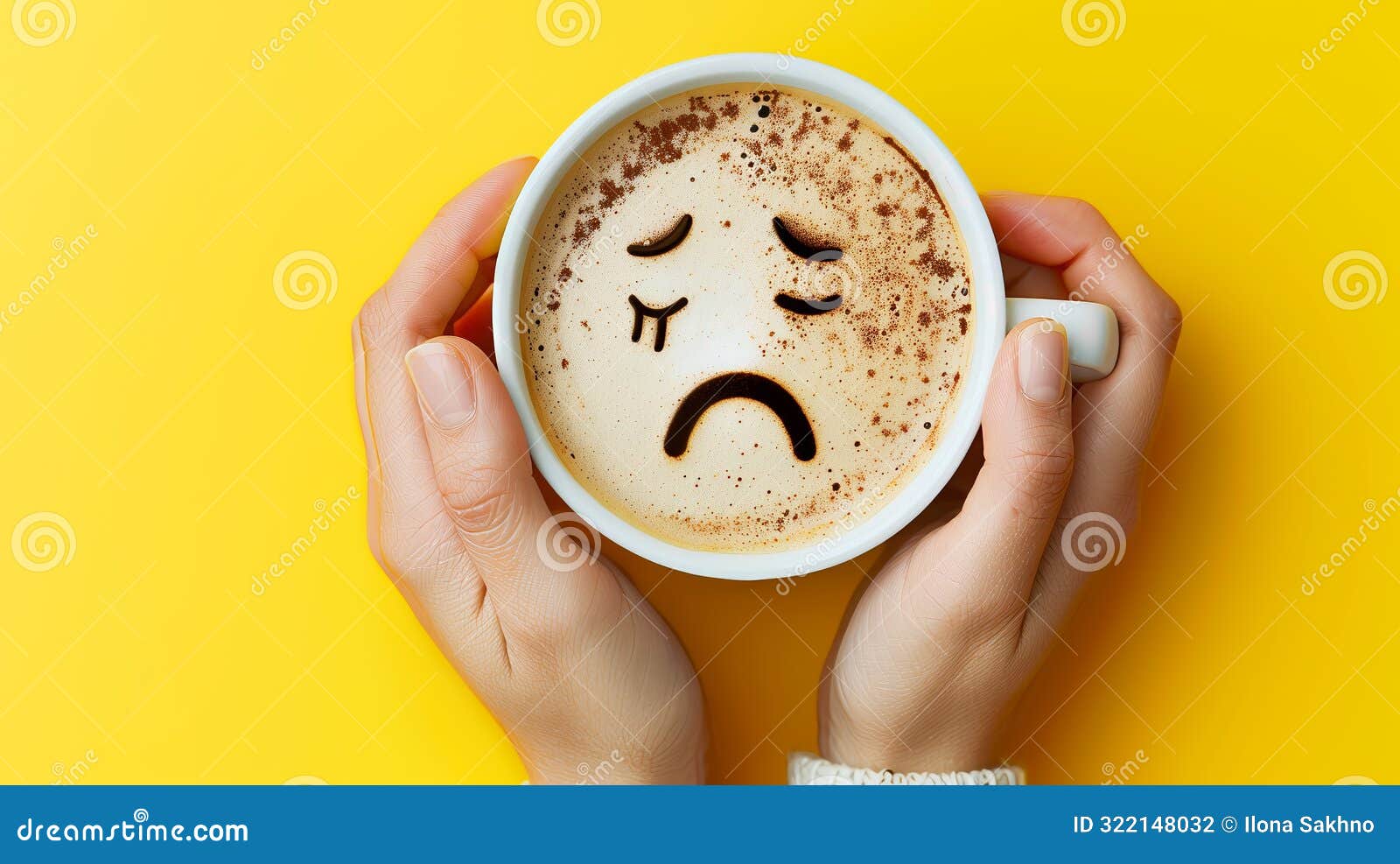 A Person is Holding a Sad Coffee Cup Stock Illustration - Illustration ...