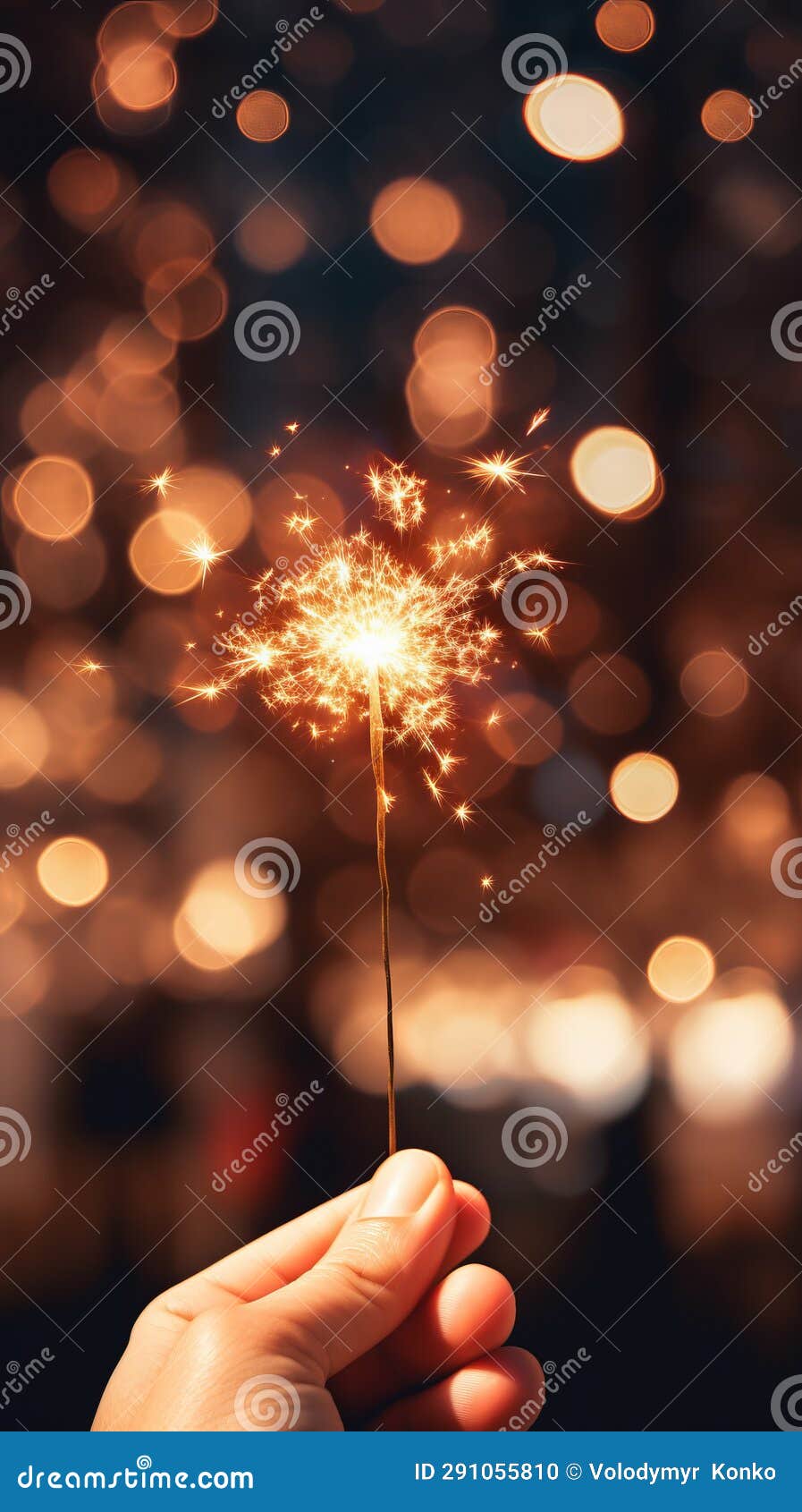A Person Holding a Sparkling Sparkler in Their Hand Stock Illustration ...