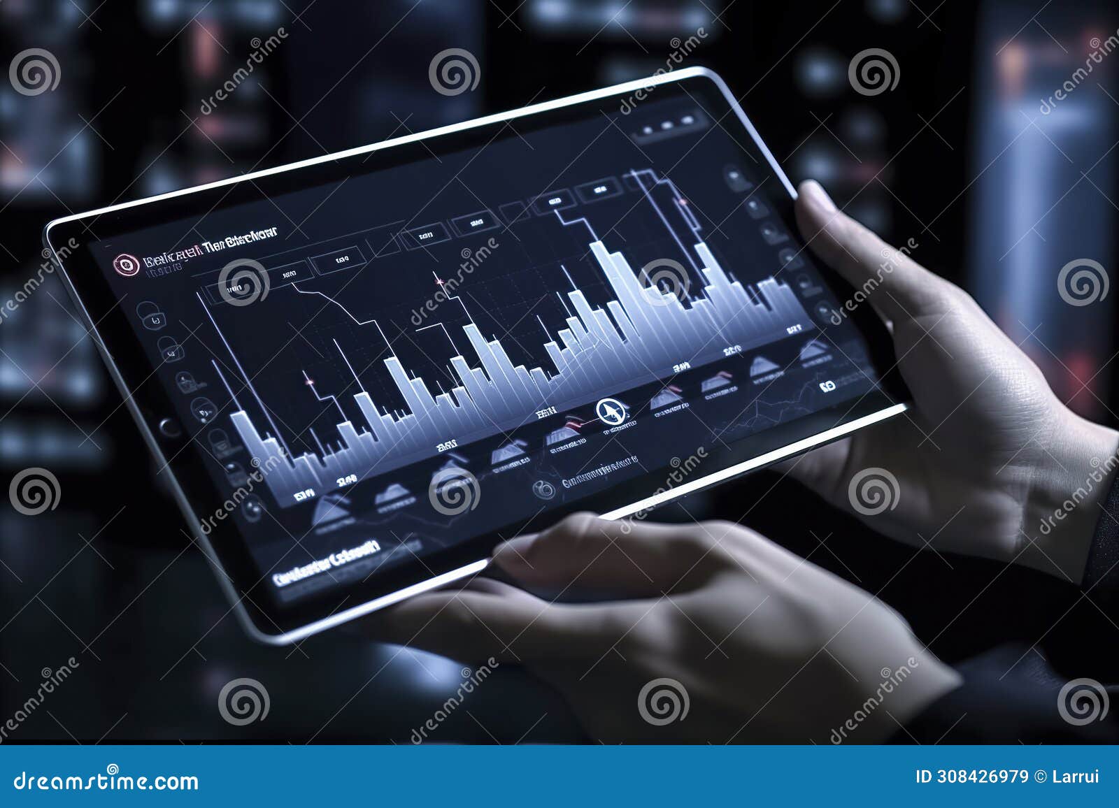 A Person Holding a Tablet Displaying Sekai Real Time Dashboard , a ...