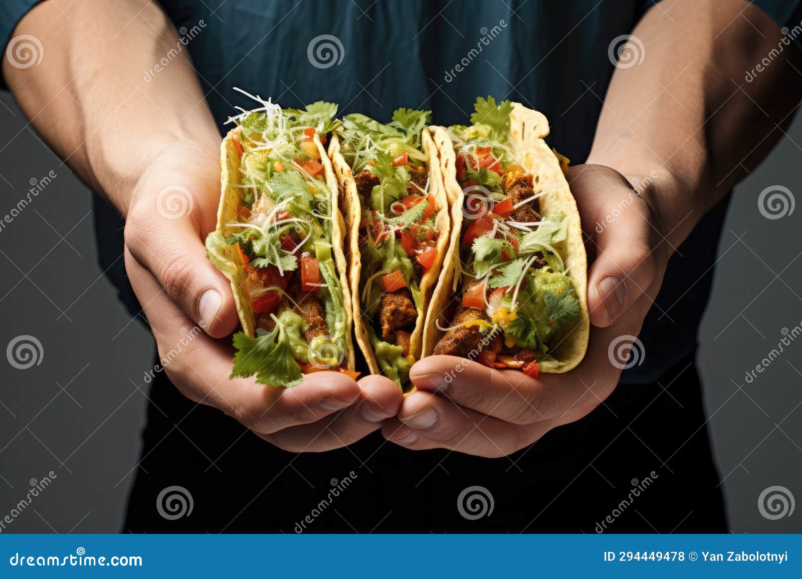 A Person Holding Two Tacos in Their Hands Stock Illustration ...