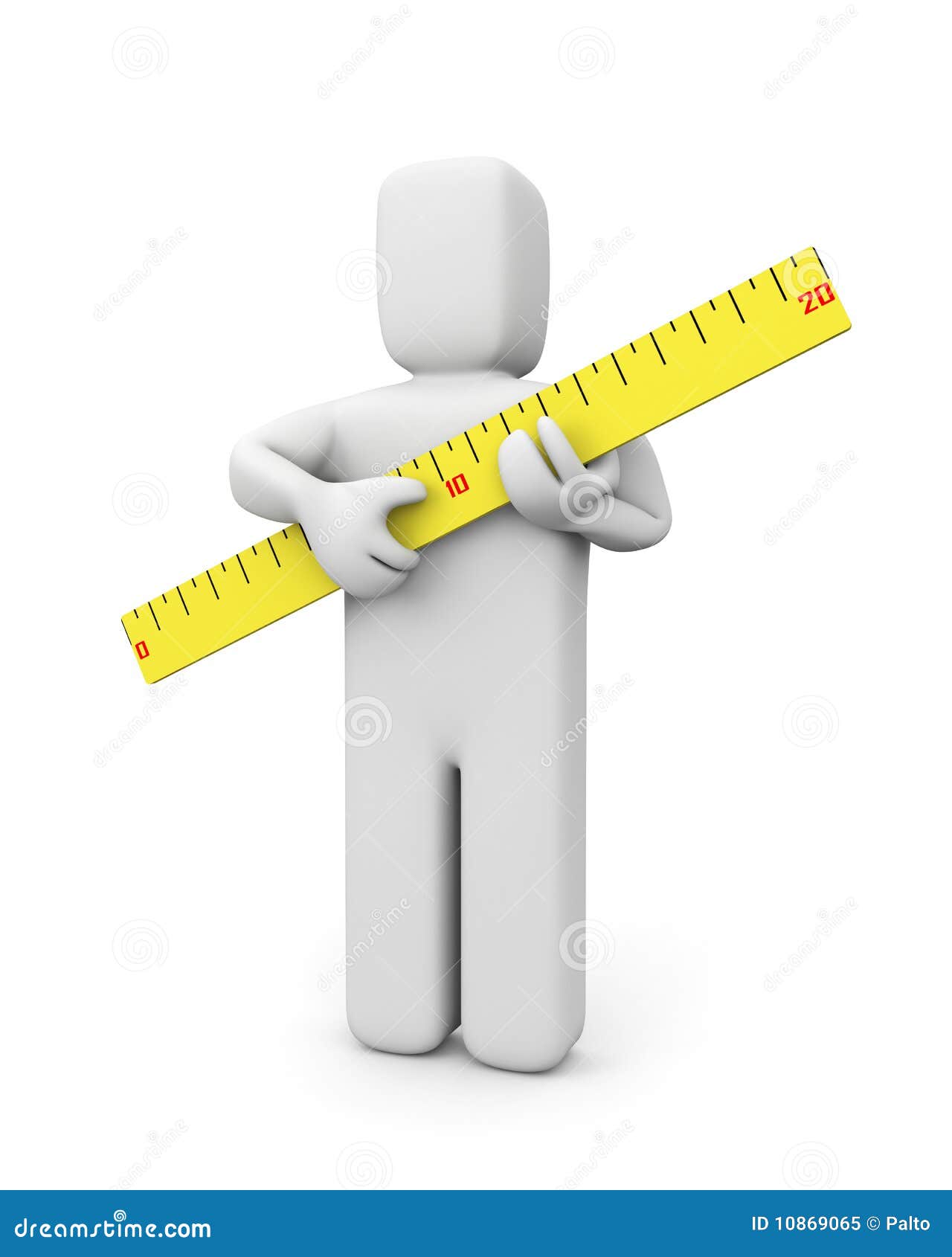 The person holds a ruler stock illustration. Illustration of measure ...