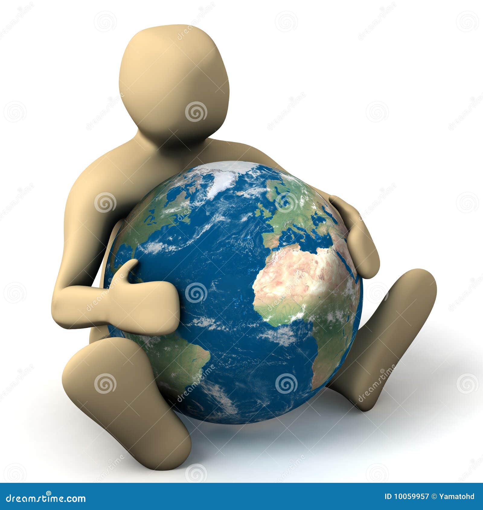Person hugging a planet stock illustration. Illustration of happiness ...
