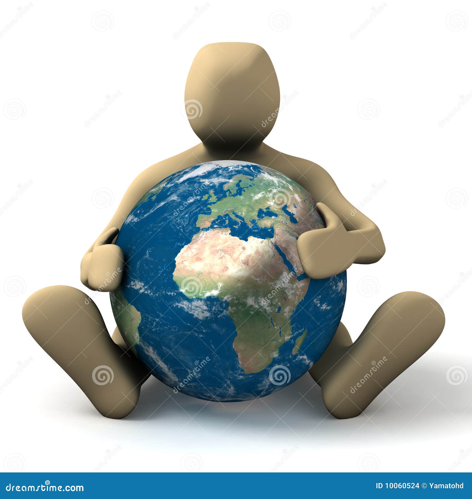 Person hugging a planet stock illustration. Illustration of color ...