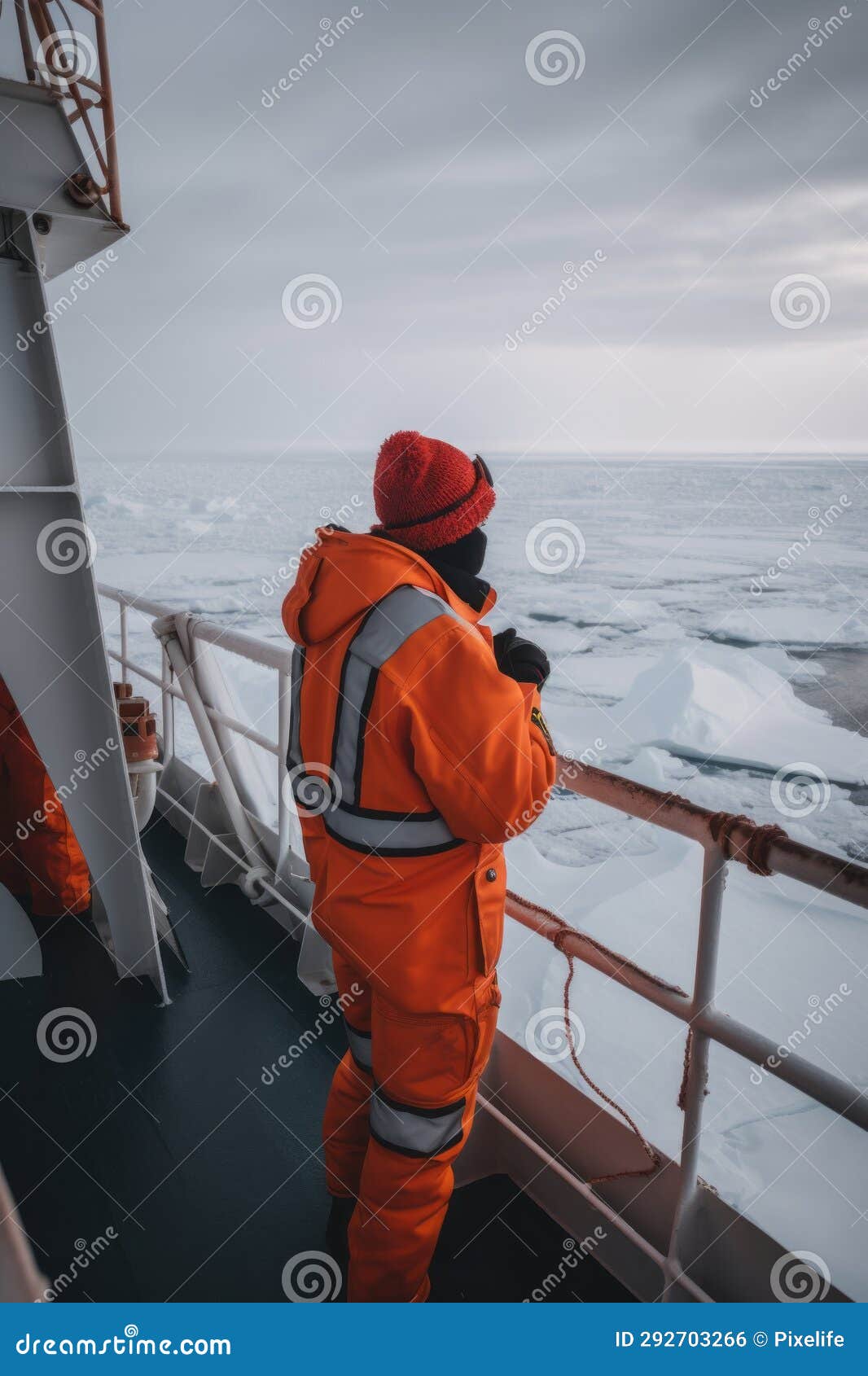 A Person on an Icebreaker Ship in Lapland AI Generated Stock ...