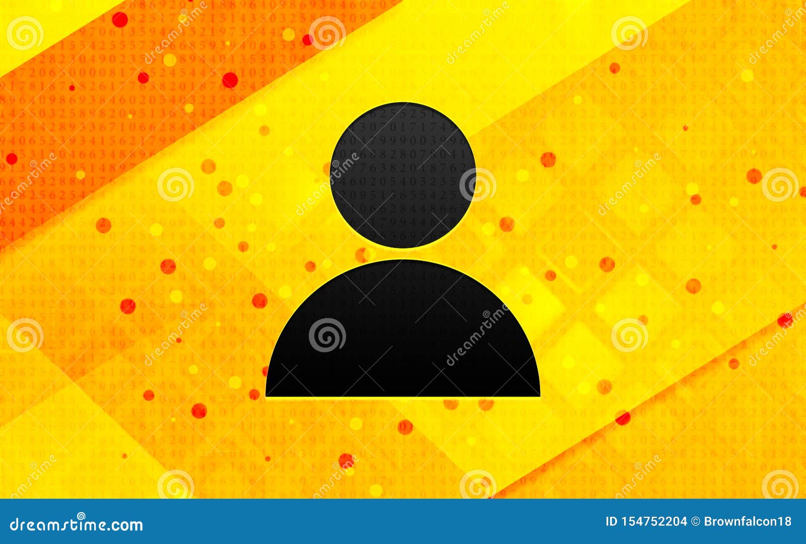 Person Icon Abstract Digital Banner Yellow Background Stock ...