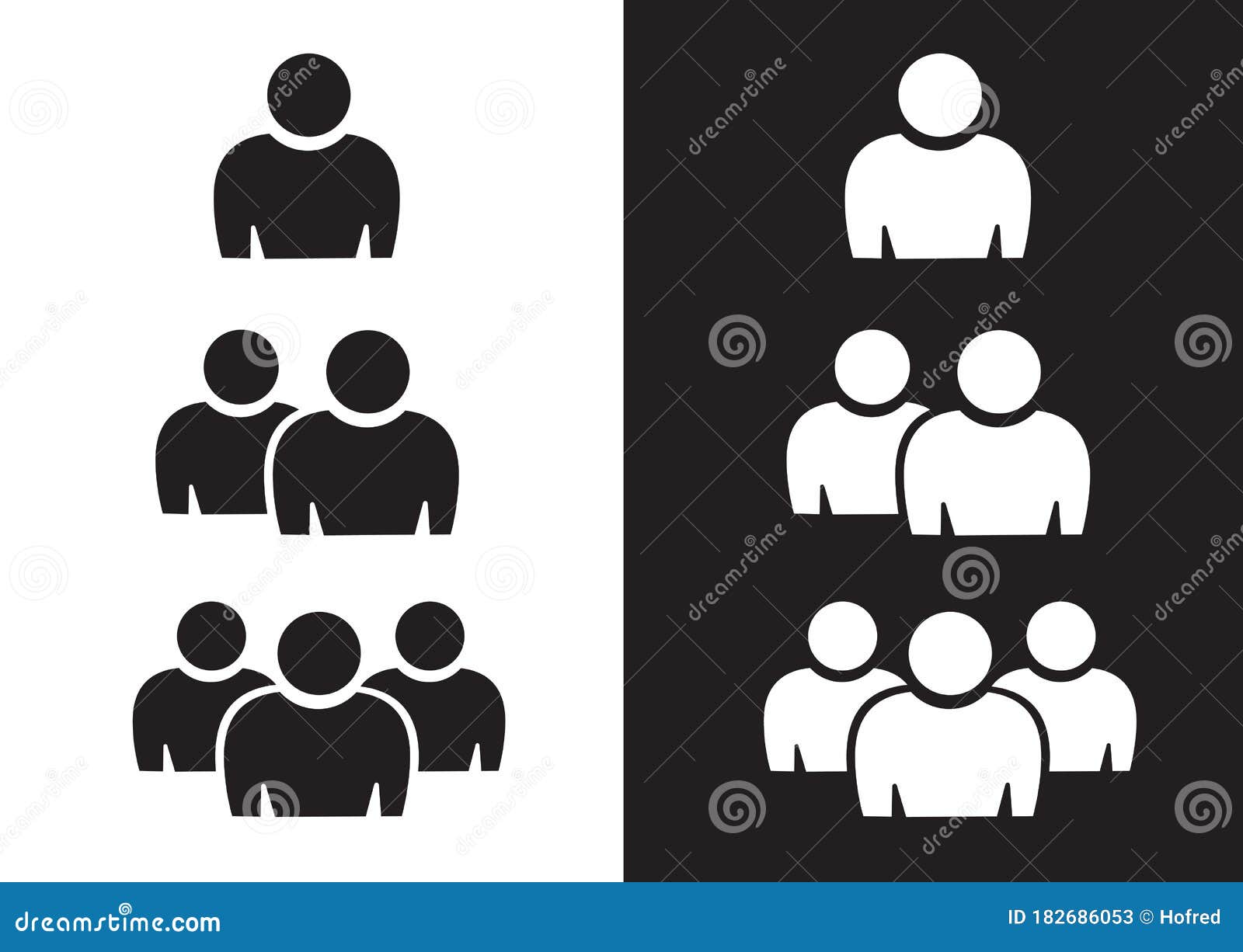 Person Icon in Both Black and White Stock Vector - Illustration of ...