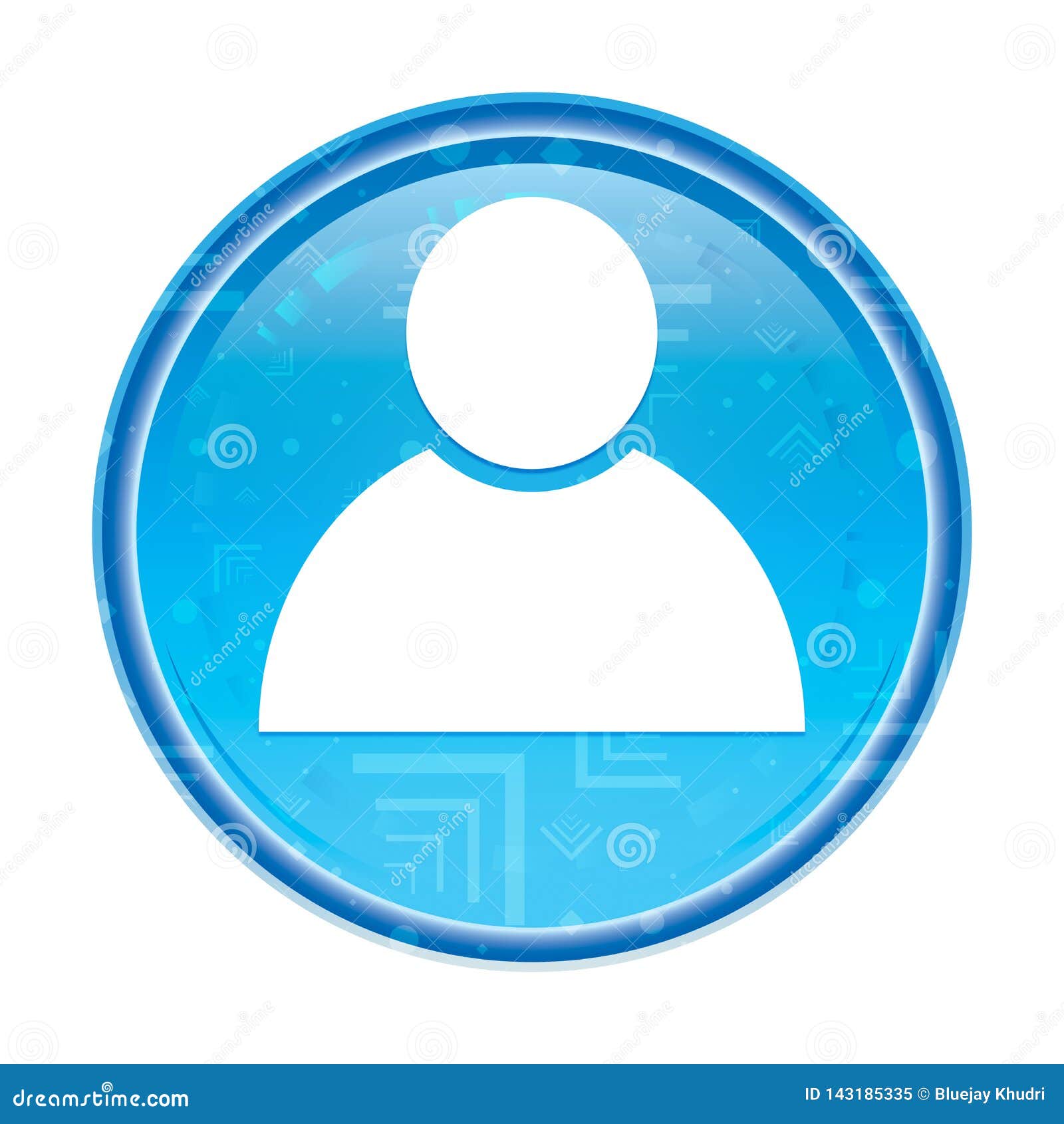 Person Icon Floral Blue Round Button Stock Illustration - Illustration ...