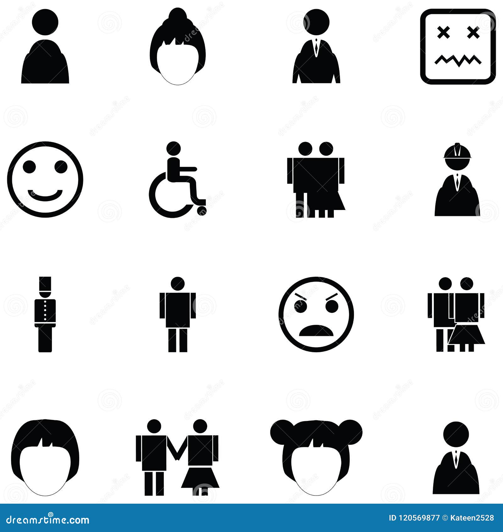 Person icon set stock vector. Illustration of communication - 120569877